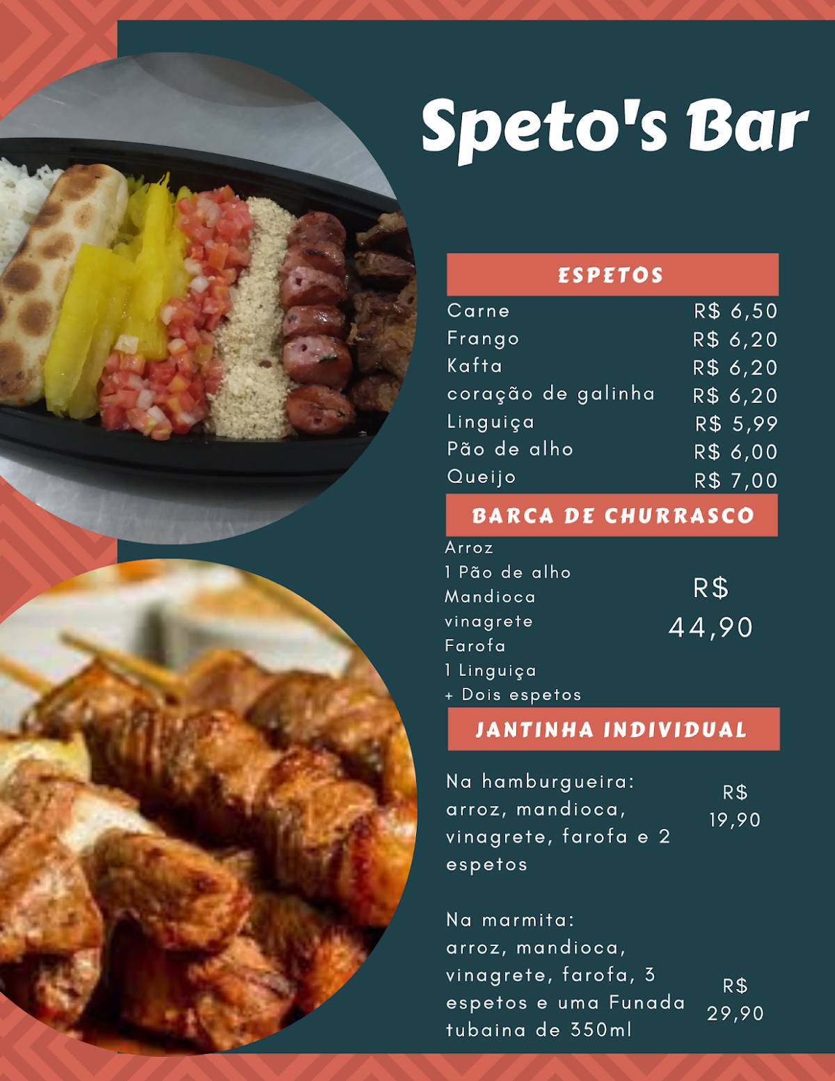 Menu em Speto's Bar Pirapozinho, Pirapozinho
