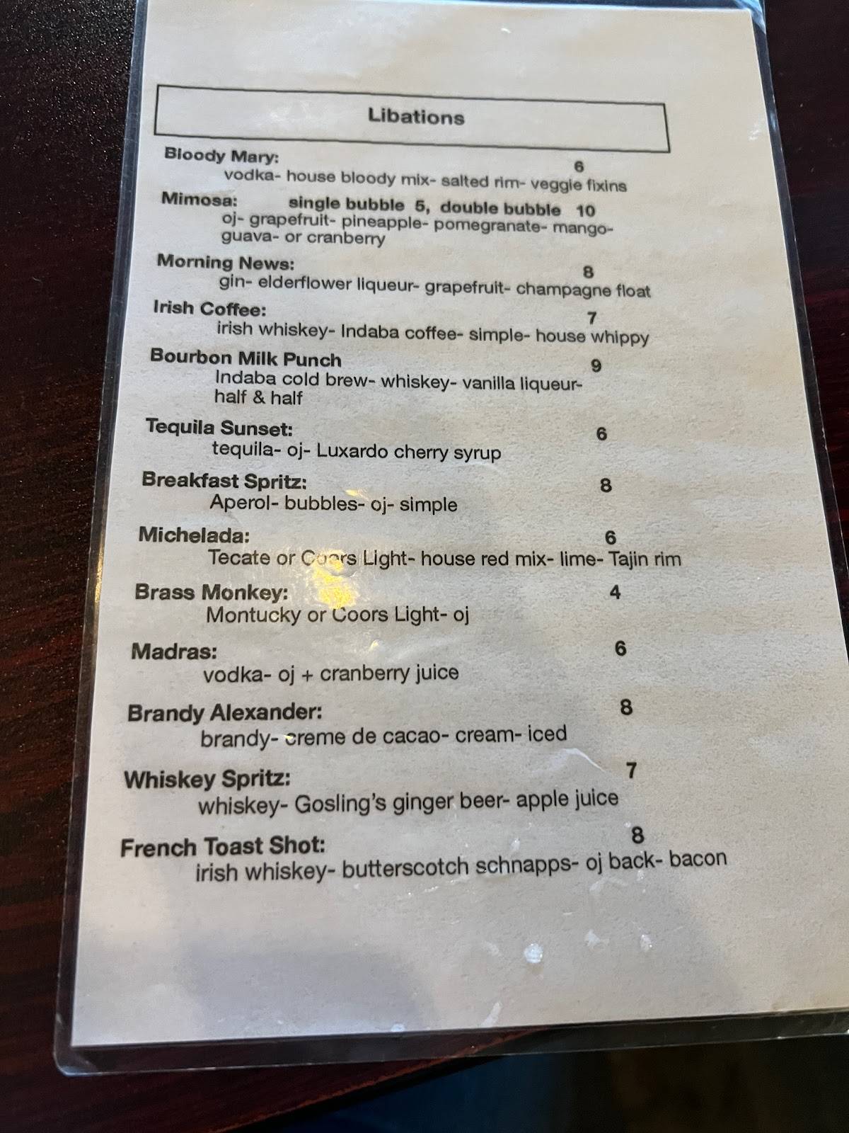 Menu at Elliotts an urban kitchen restaurant, Spokane