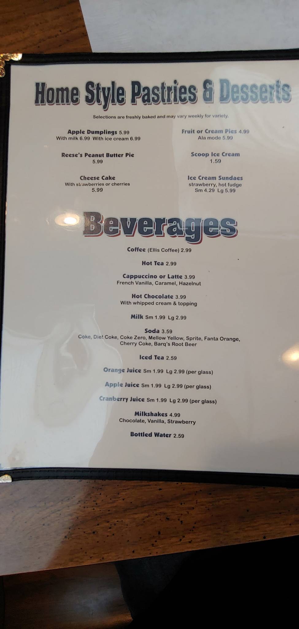 Menu at Spring House Grille restaurant, Roaring Spring