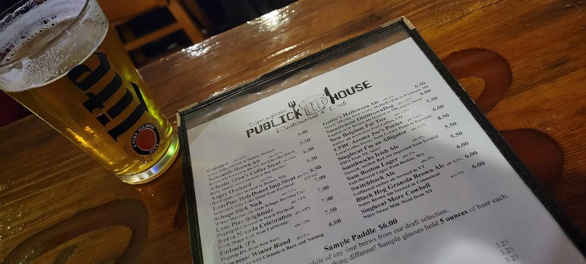Menu at Springvale Publick House, Sanford
