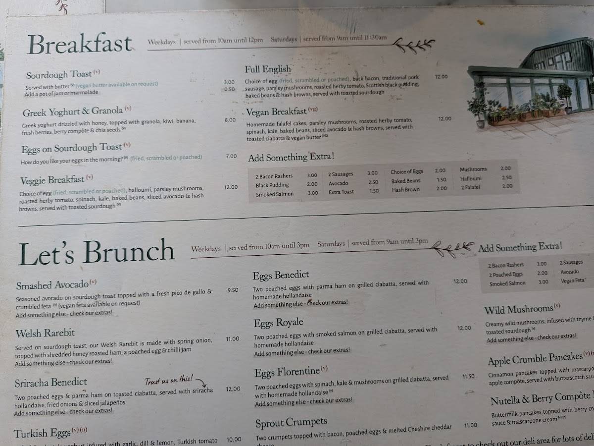 Menu at Sprout Kitchen Garden cafe, Ellesmere Port