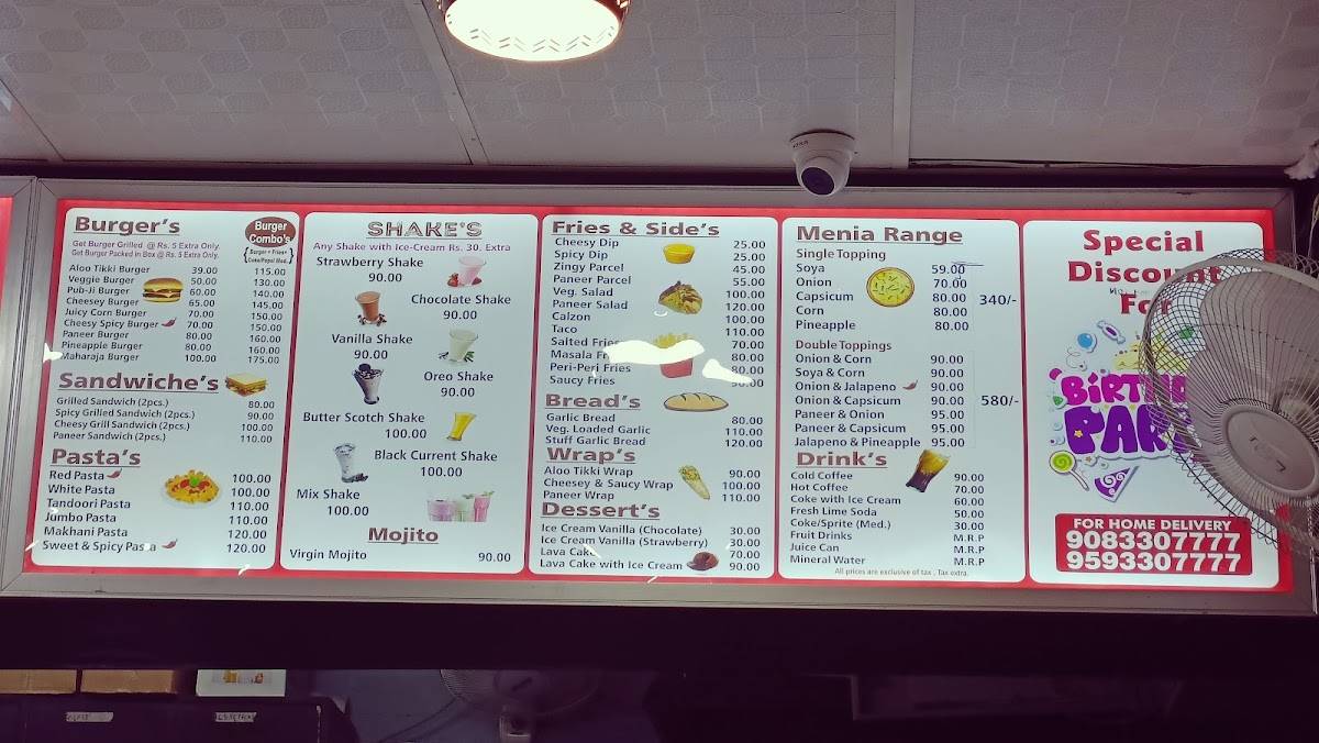 Menu at Hungry Point - Srinagar UK, Srinagar