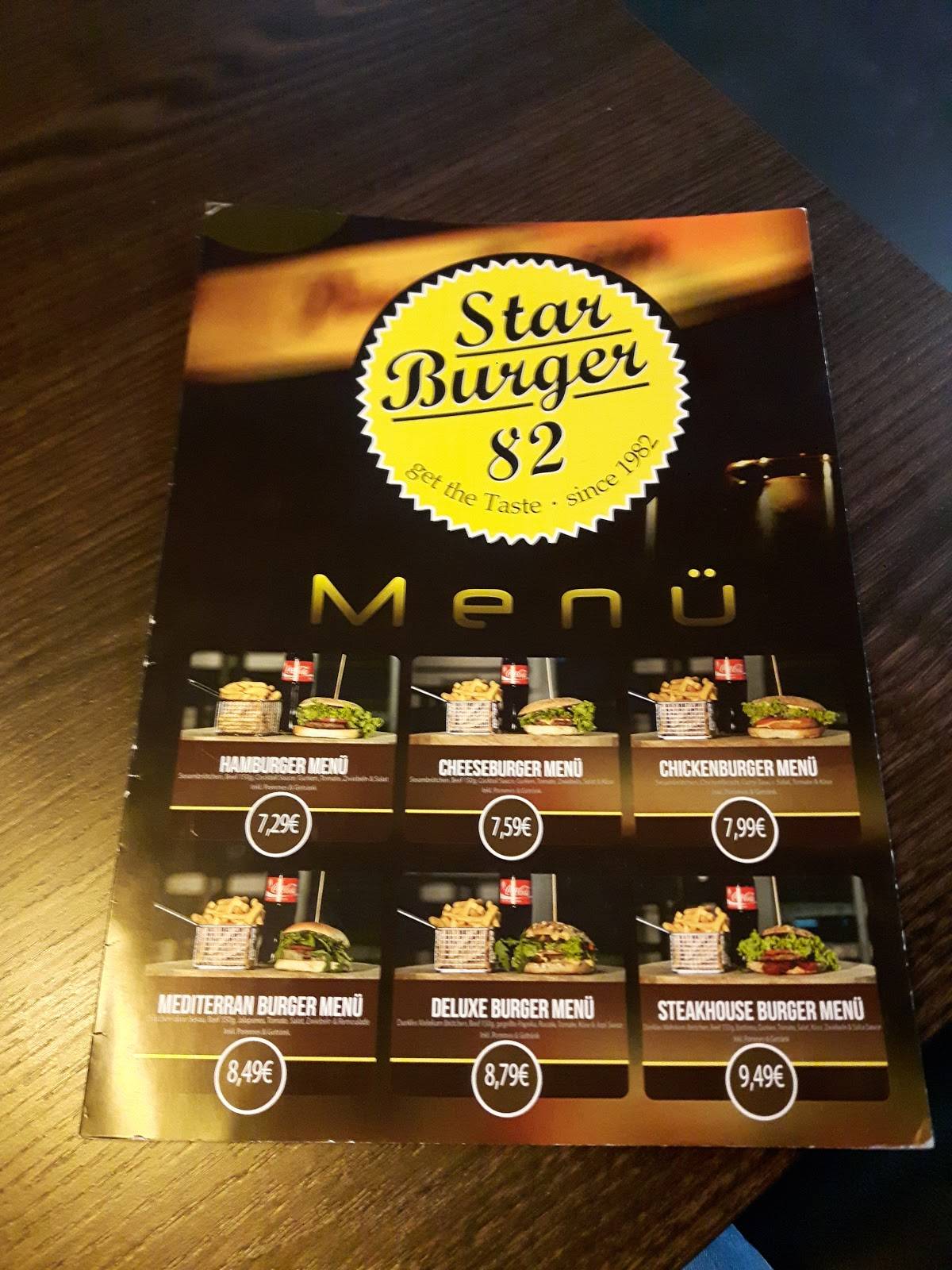 Menu at Starburger82 restaurant, Dortmund