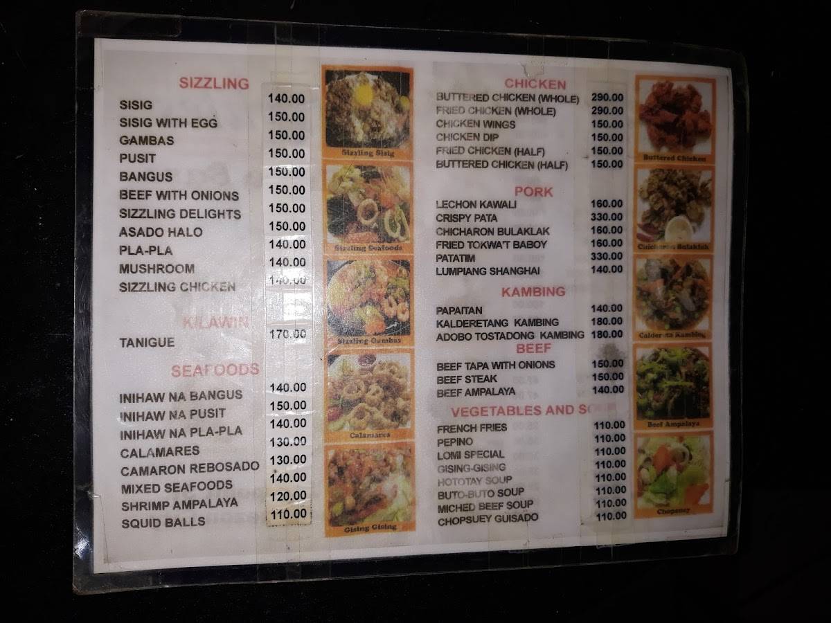 Menu at Starlites Resto Bar, Quezon City, J3F2+8VC