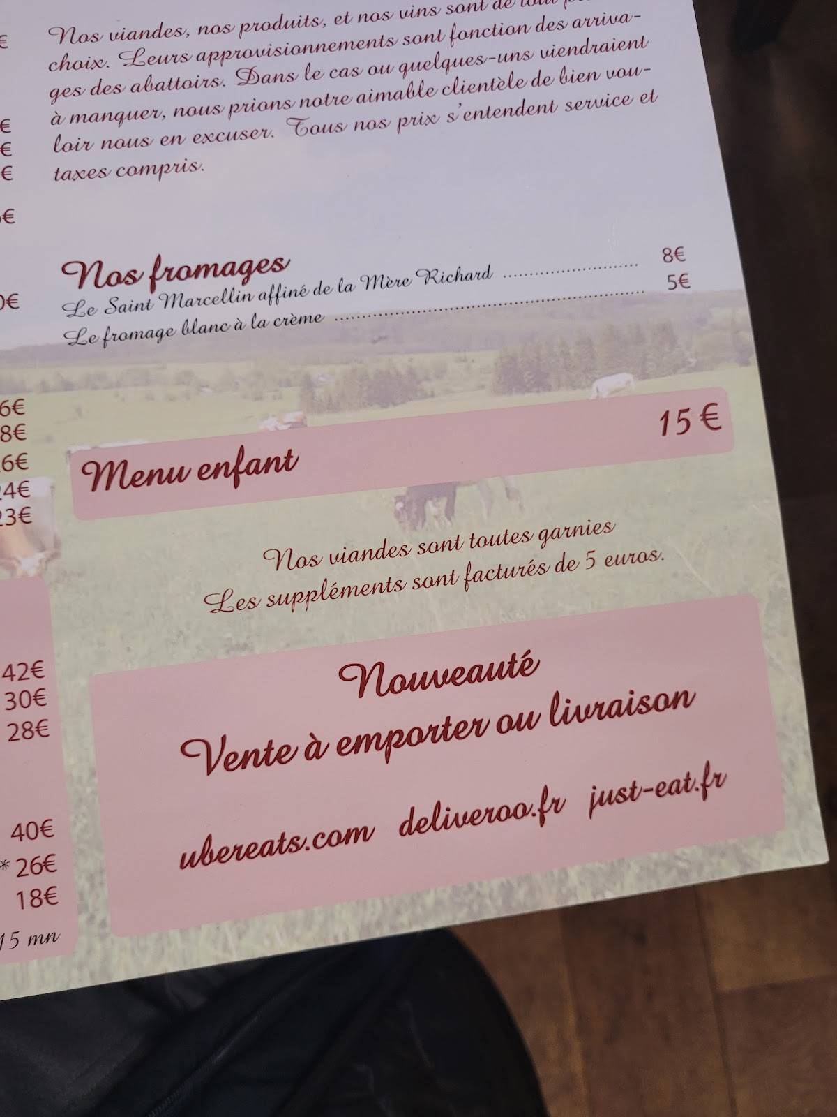 Menu au Carnegie Hall restaurant à viande, Lyon, 253 Rue Marcel Mérieux