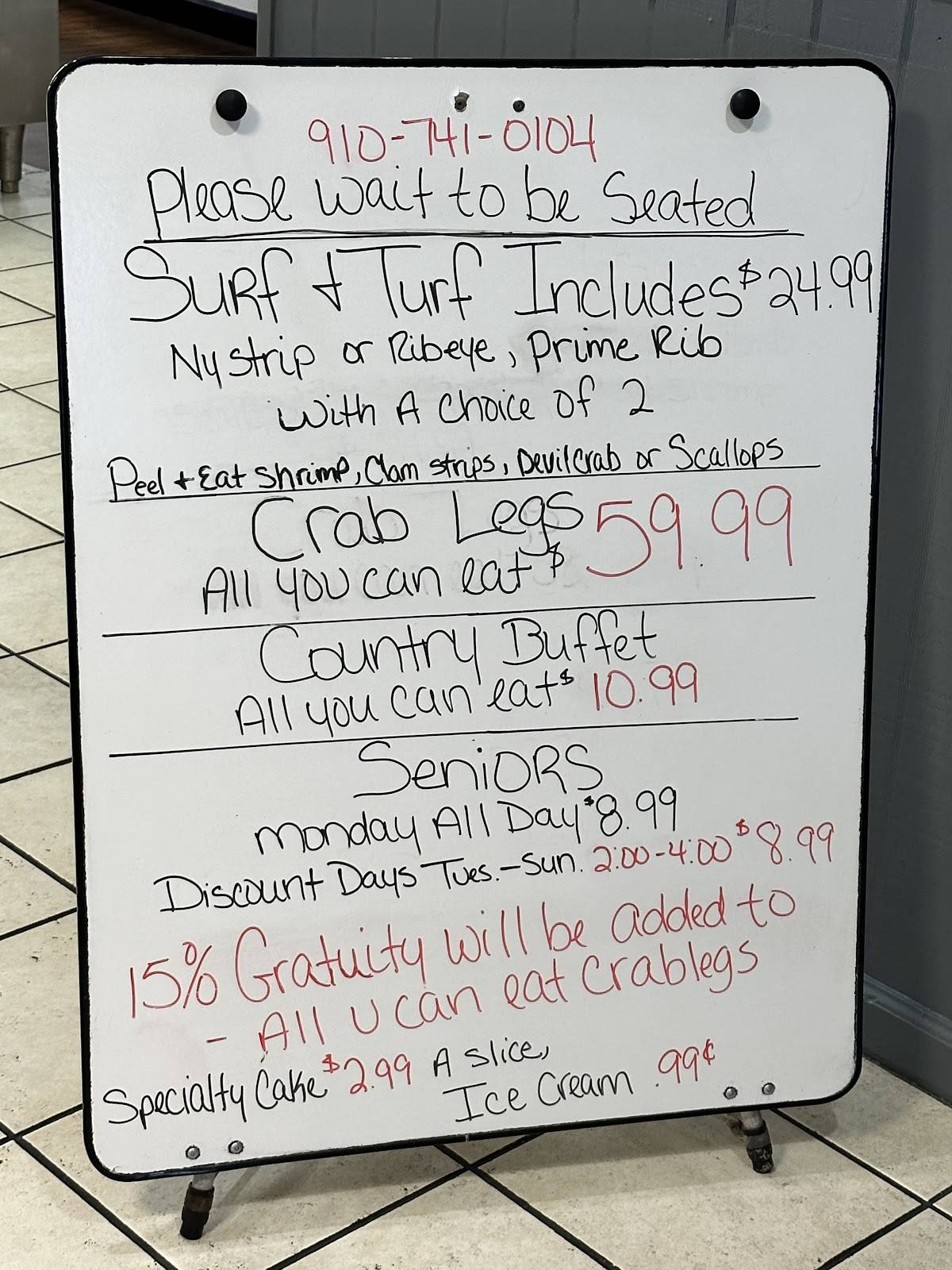Menu at Madison's Prime Rib Steak & Seafood steakhouse, Sneads Ferry ...