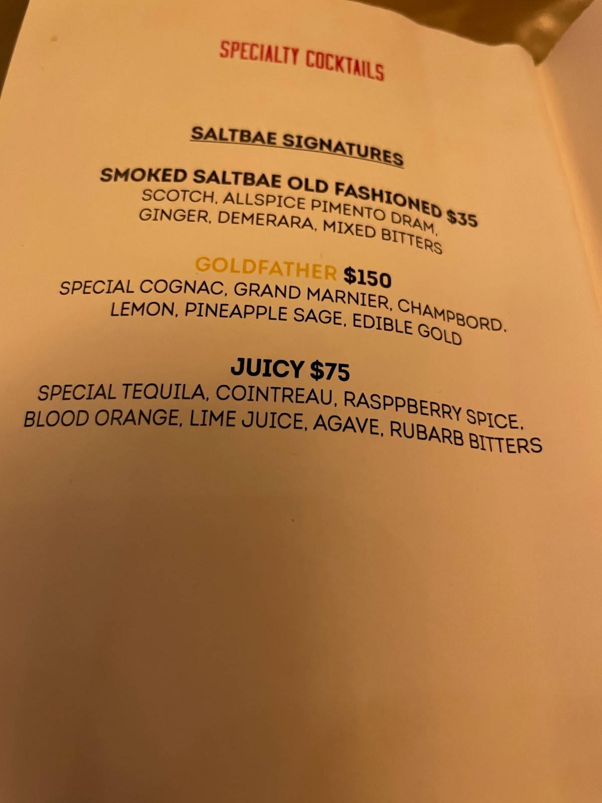 Menu at Nusr-Et Steakhouse New York, West New York, 60 W 53rd St