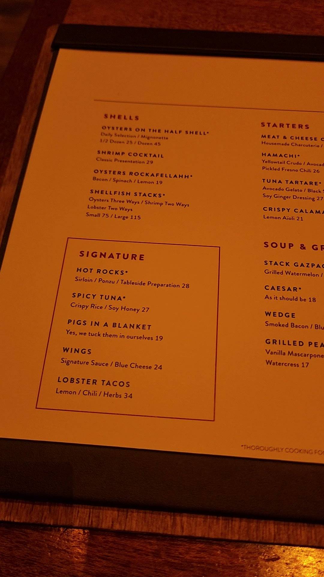 Menu at Stack Restaurant & Bar, Las Vegas, S Las Vegas Blvd