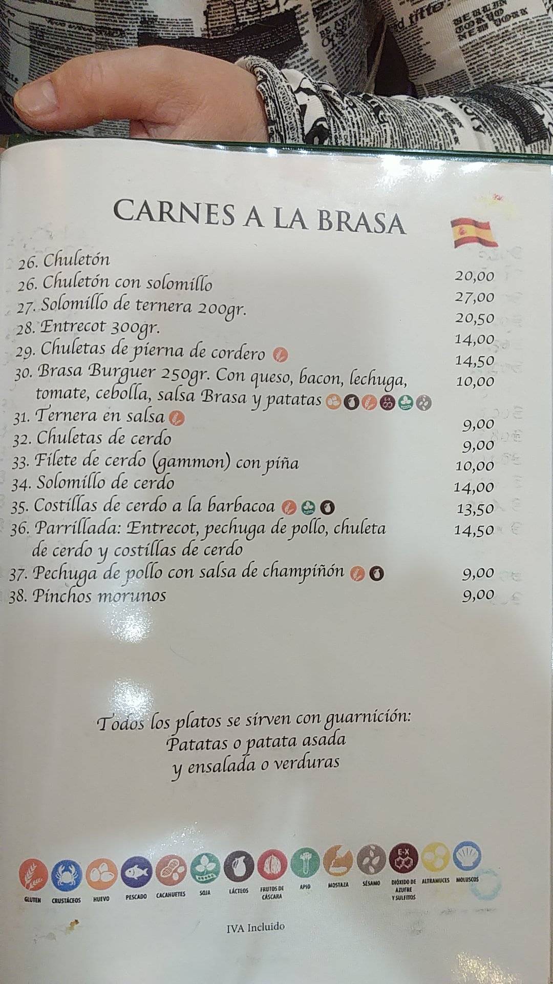 Menu at Steak House La Brasa steakhouse, Benidorm, Av. de Almería