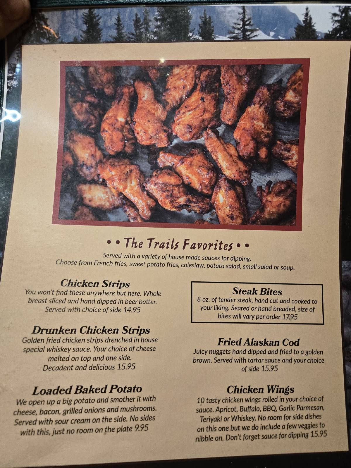 Menu at The Trails Restaurant & Lounge, Grangeville