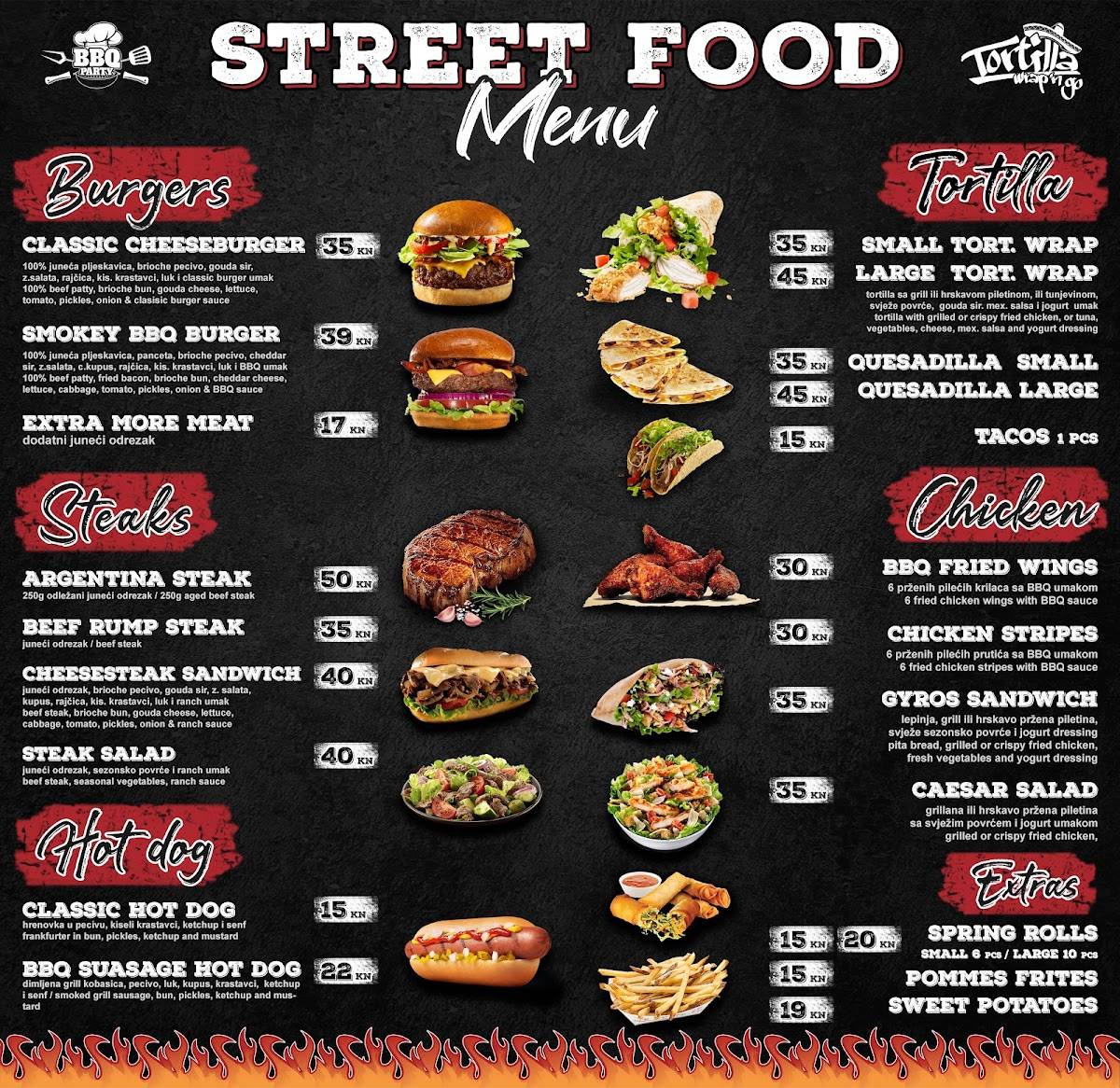Menu at Street Food - BBQ Party, Gajac