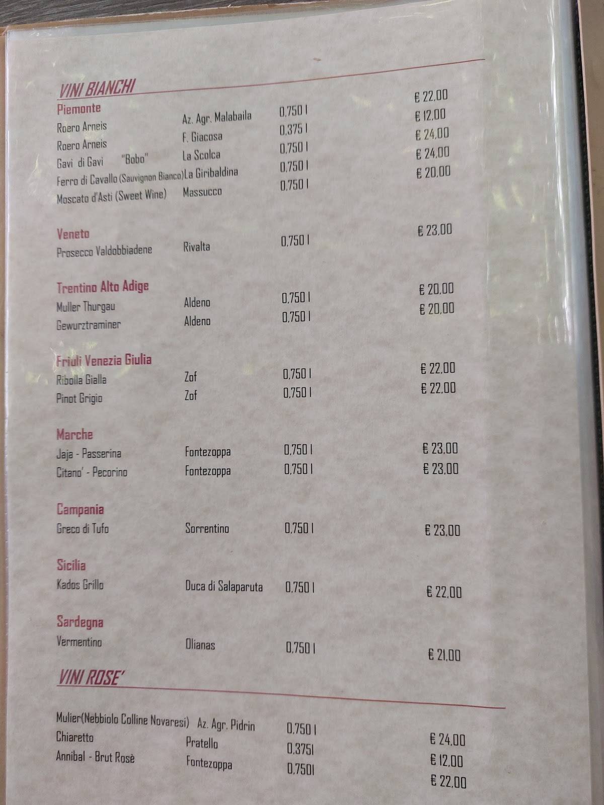 Menu da Taverna del Pappagallo Ristorante e Pizzeria, Stresa