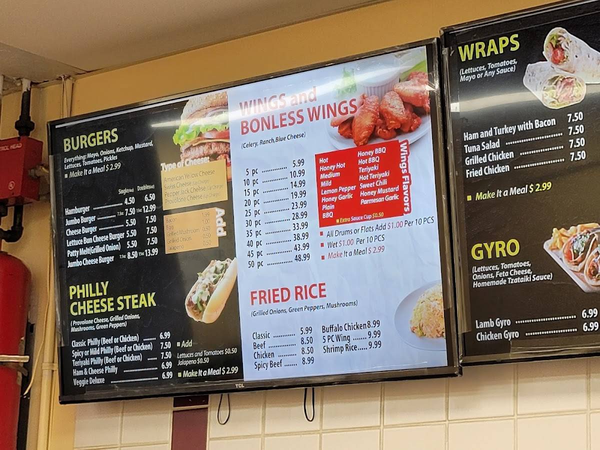 Menu at Sub Wings Milkshake & Burger restaurant, Alpharetta