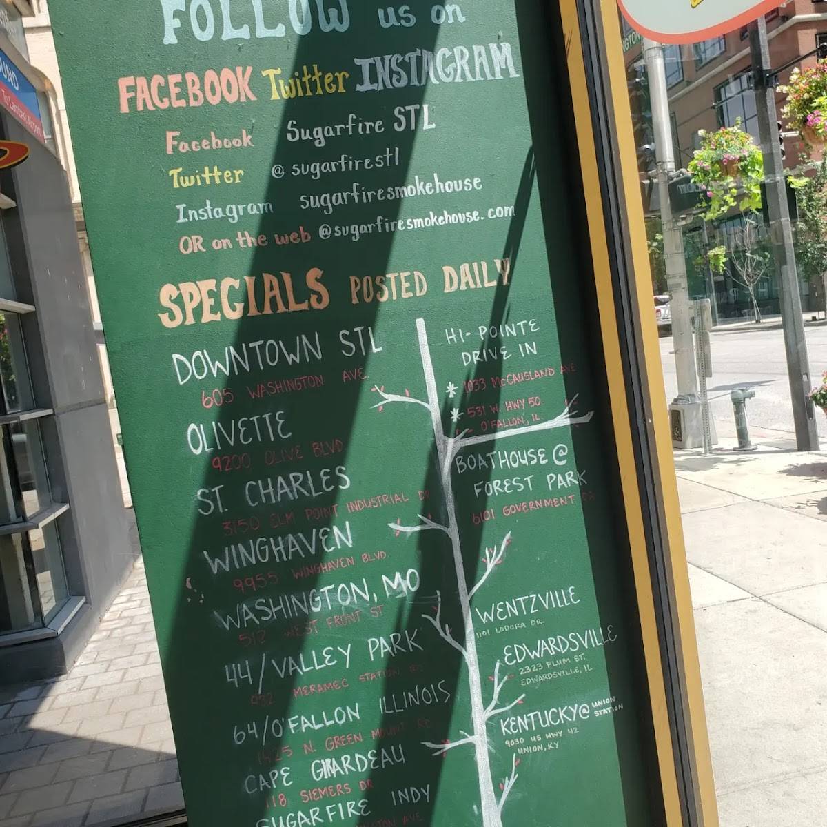 Menu at Sugarfire Smoke House BBQ, Dardenne Prairie