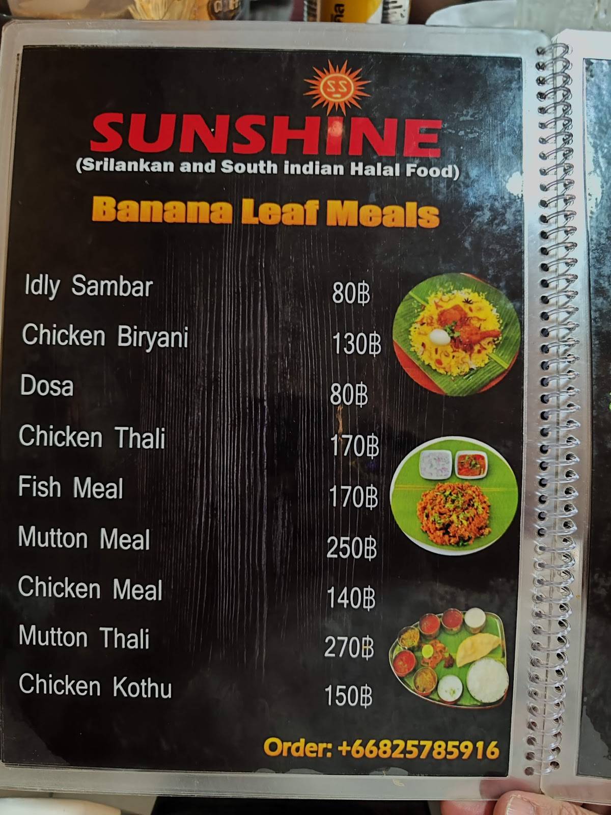 Menu at Sunshine (Srilankan and South indian Halal Food) restaurant ...