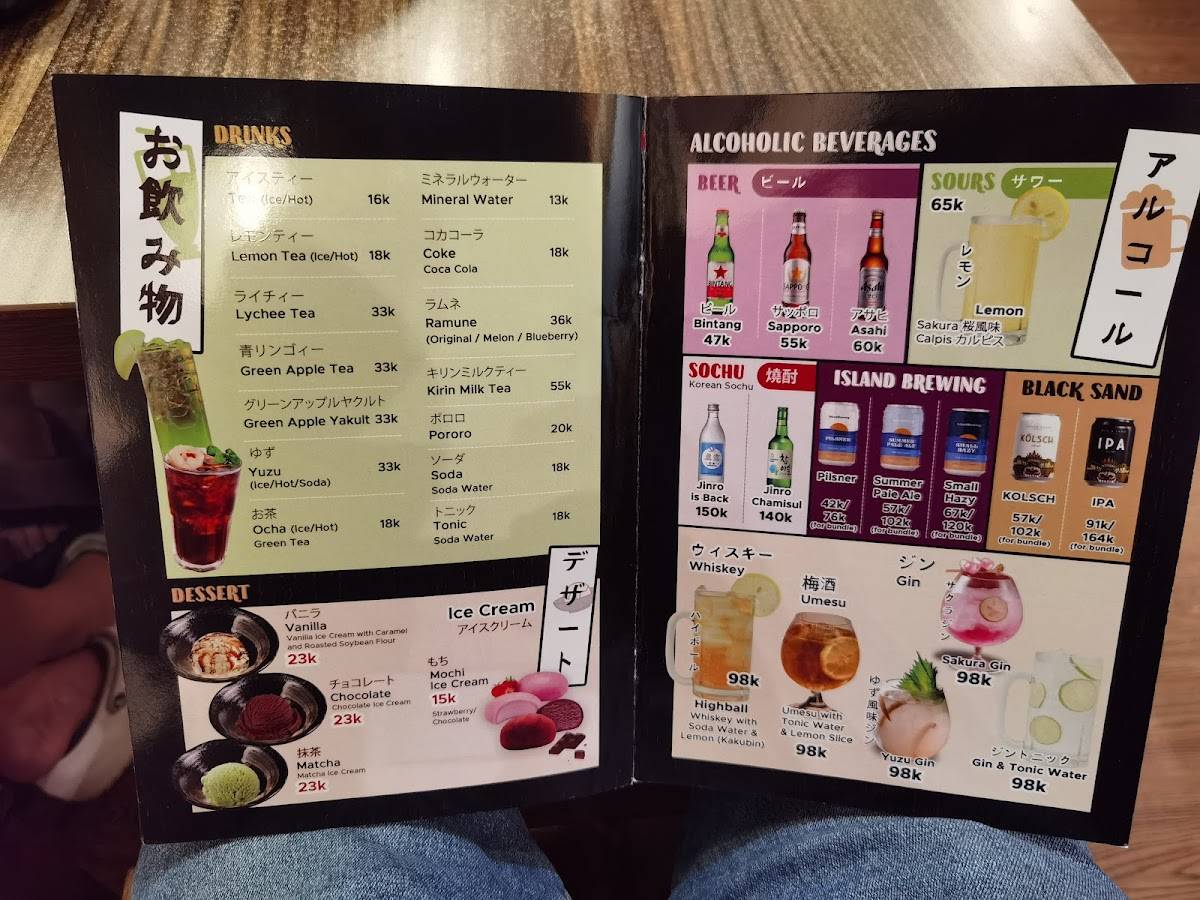 Menu at Ougi Japanese Restaurant, Surabaya