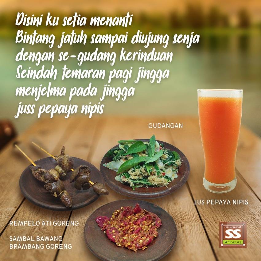 Carta del restaurante Waroeng Spesial Sambal "SS" Arjuna, Surabaya