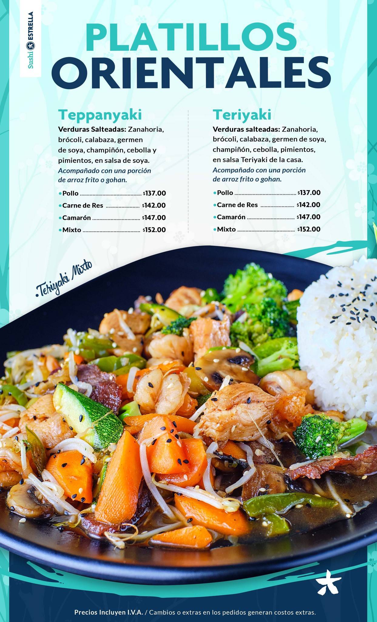 Carta del restaurante Sushi Estrella, Reynosa