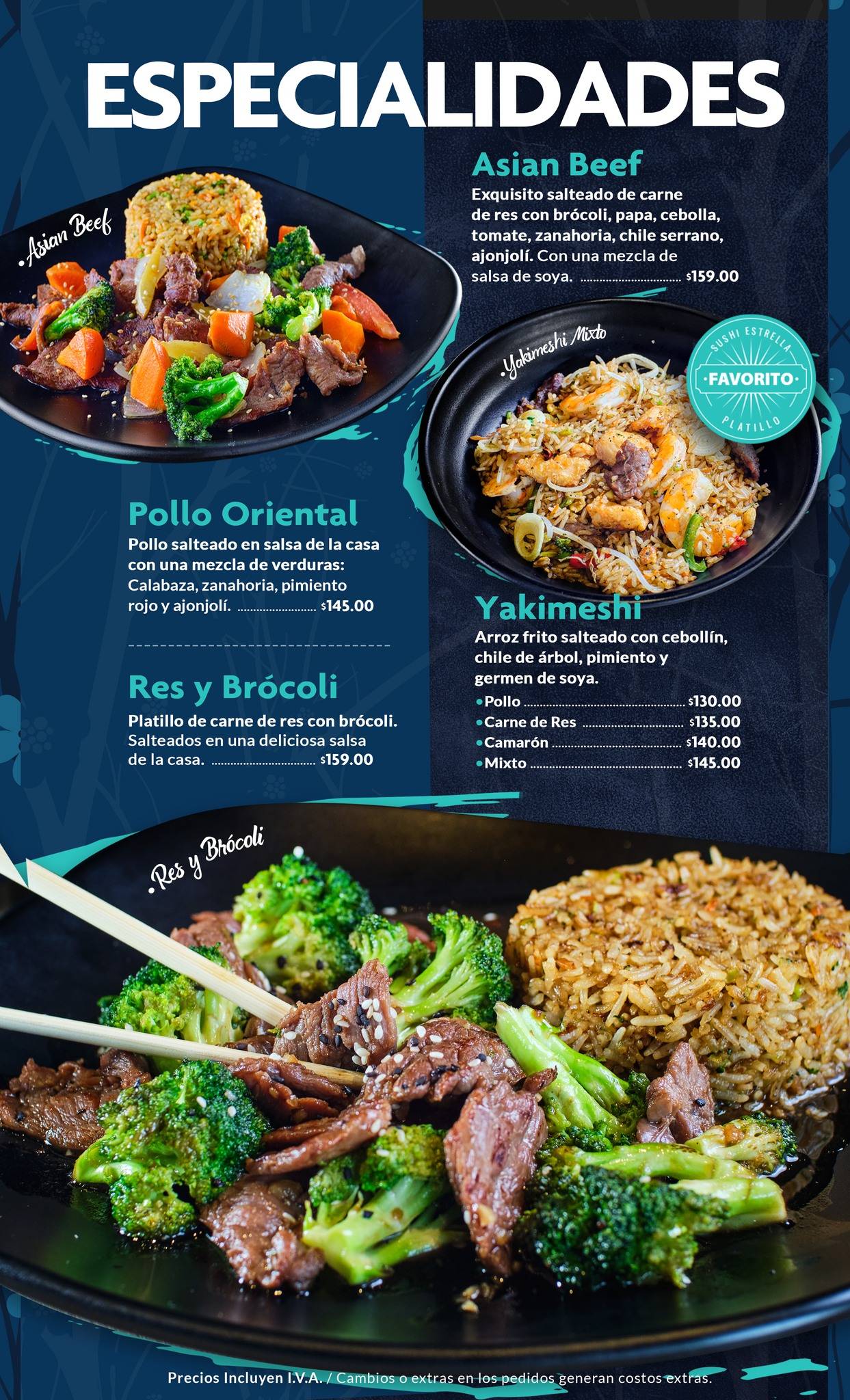 Carta del restaurante Sushi Estrella, Reynosa