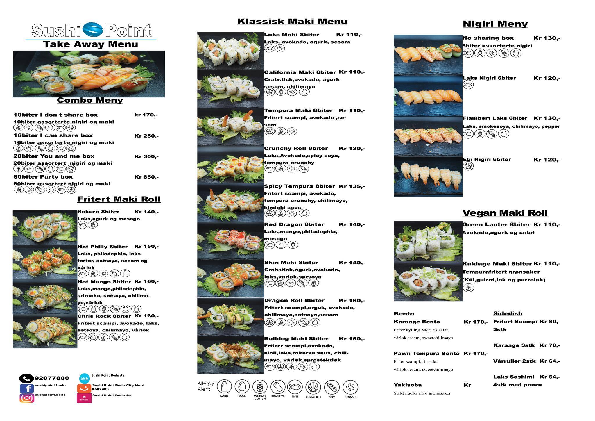 Menu at Sushi Point Bodø restaurant, Bodø