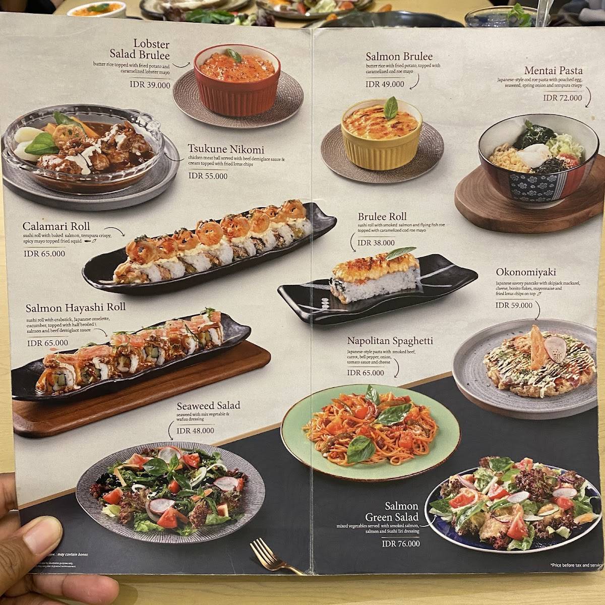 Menu at Sushi Tei Mall Olympic Garden restaurant, Malang