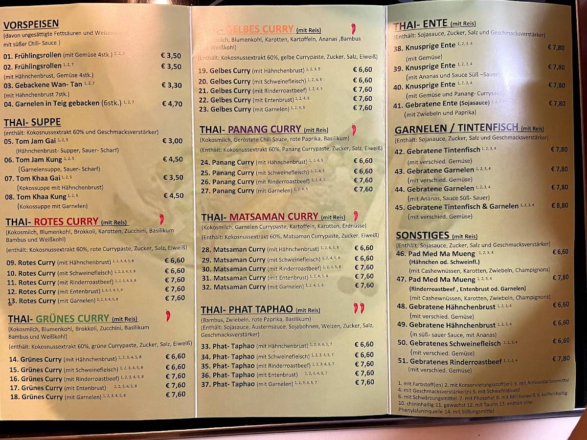 Speisekarte von Suthani Thai-Imbiss Bistro restaurant, Mannheim ...