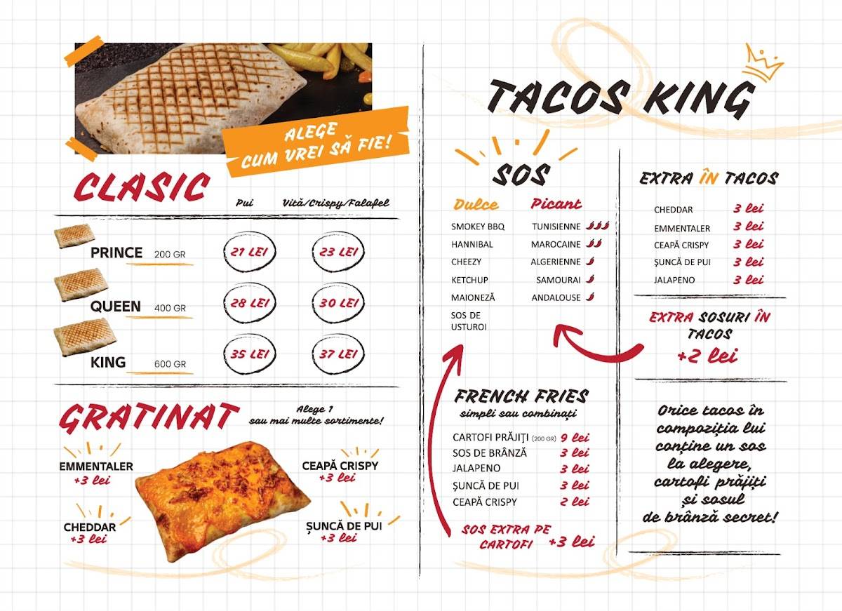 Menu at TACOS KING, Constanța
