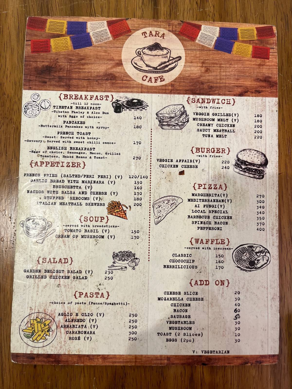 Menu at TARA CAFE, Kalimpong, Shop no. 8