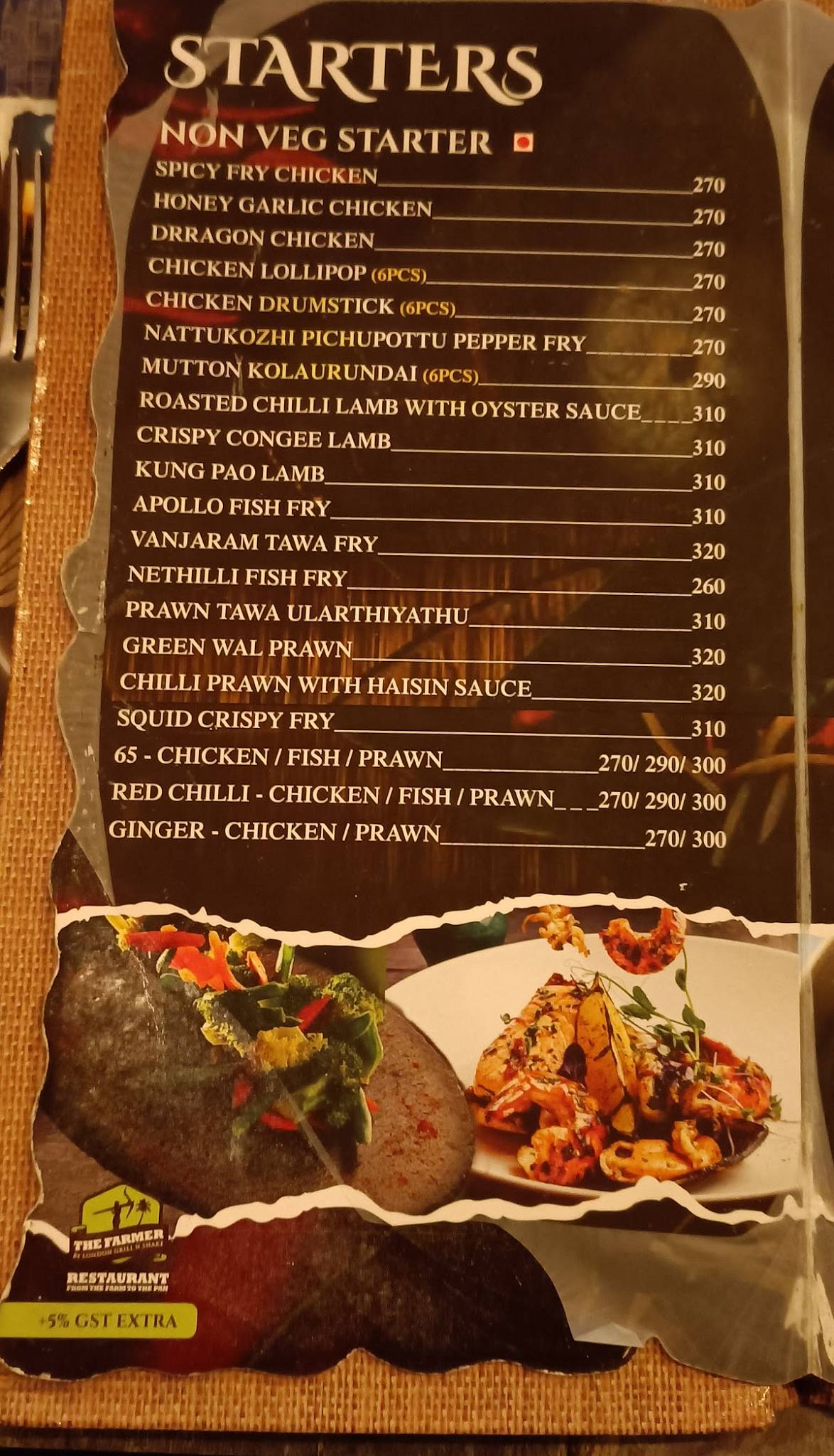 Menu at THE FARMER RESTAURANT, Padur