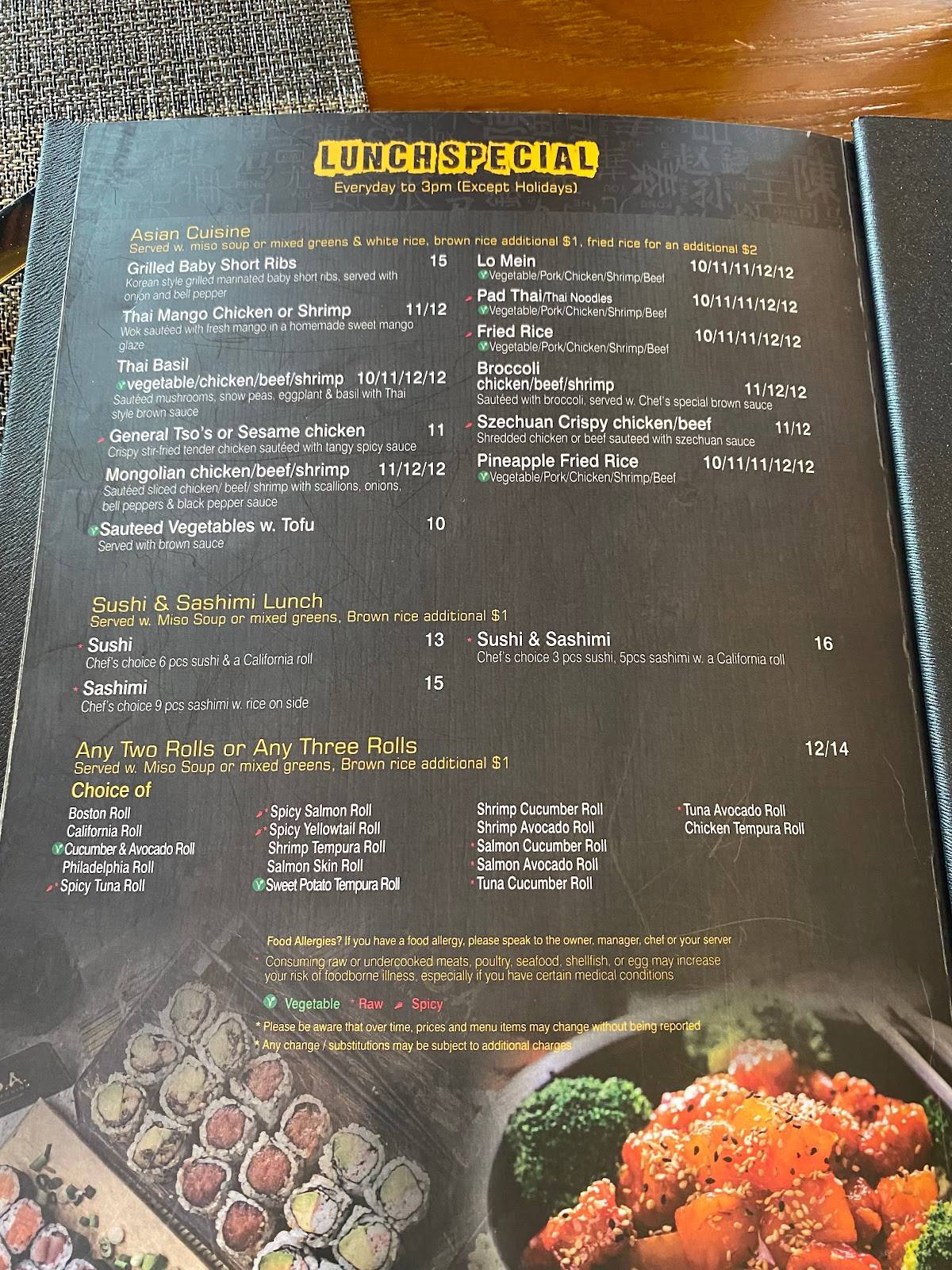 Menu at TOA Asian Fusion (Melville Route 110) restaurant, Melville