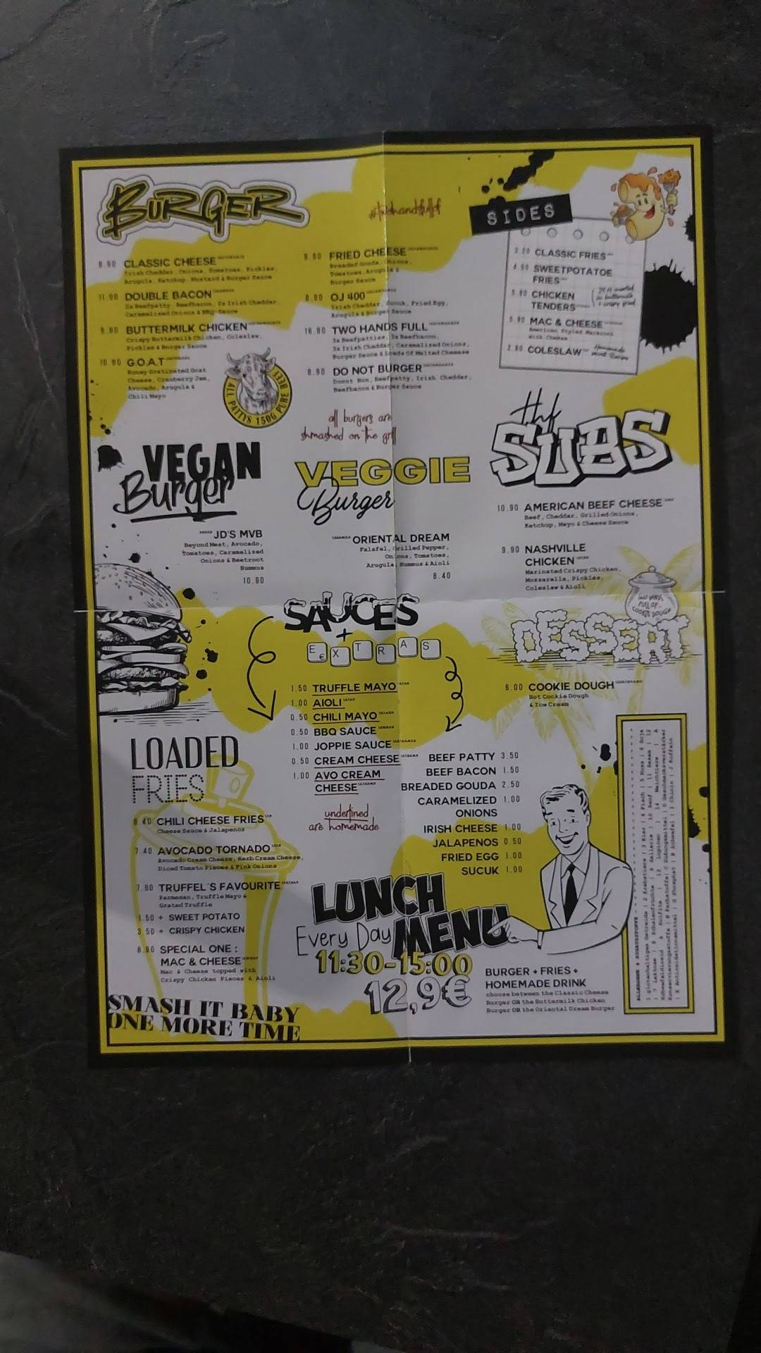 Menu at Two Hands Full cafe, Bandung, Jalan Sukajadi No. 198A