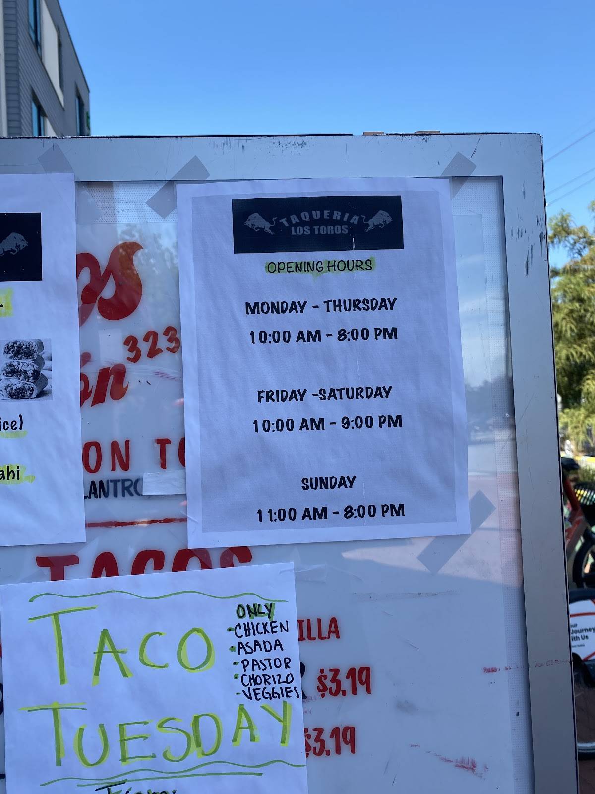 Carta del restaurante Tacos El Patron 323, Raleigh, Hillsborough St