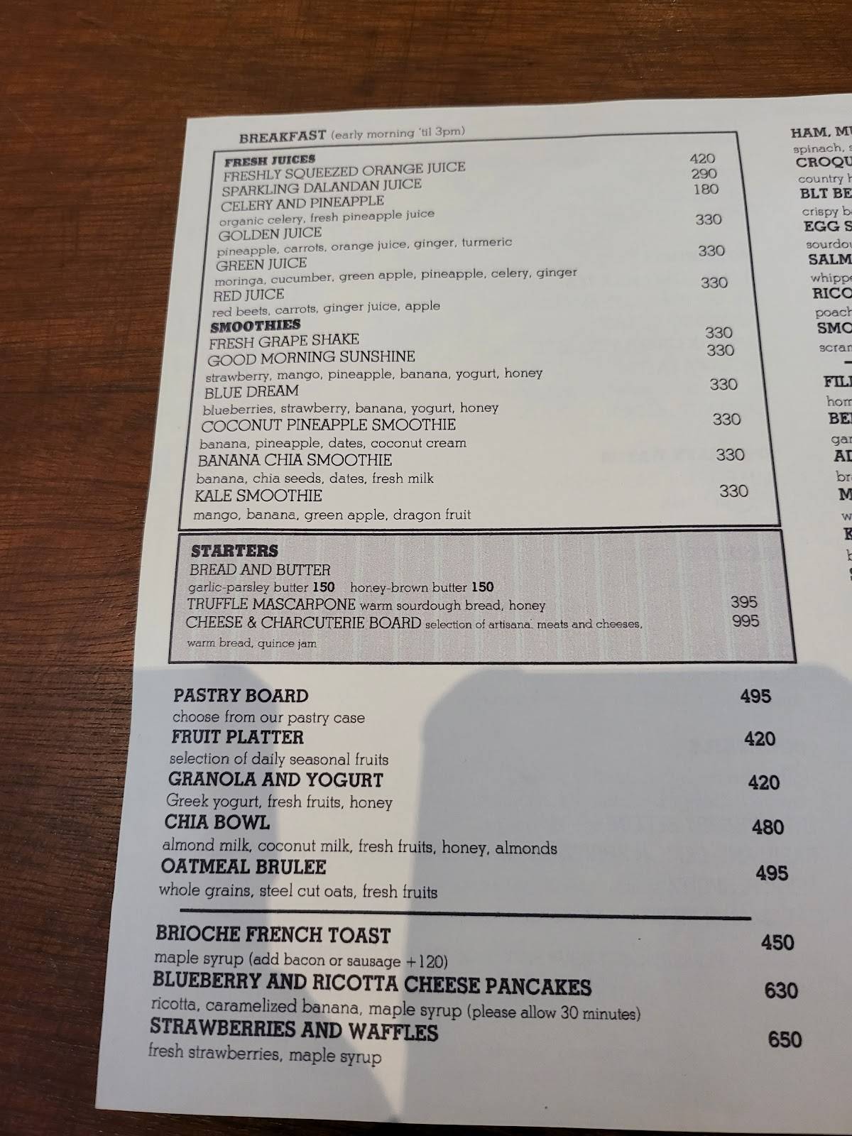 Menu at Wildflour Restaurant - BGC, Taguig, Ground Floor Six/NEO 4th Avenue