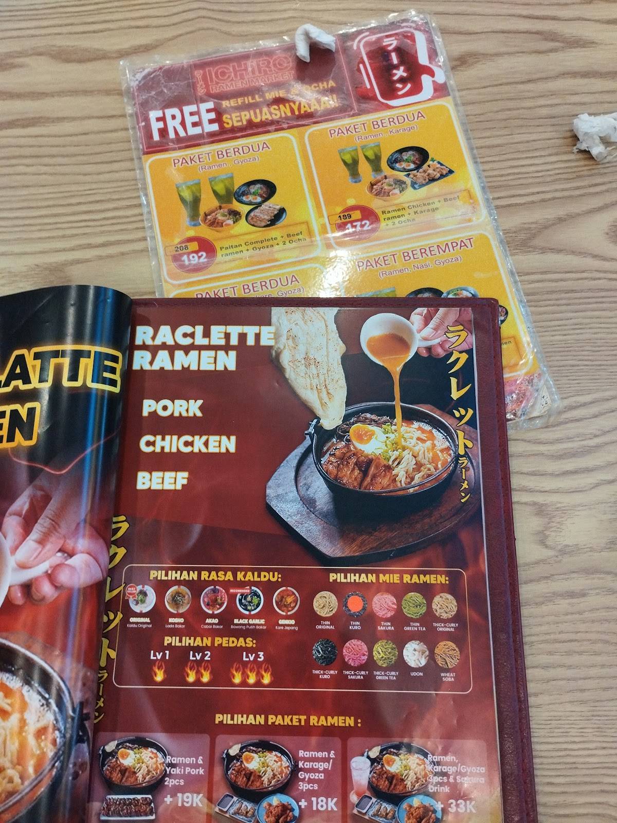 Carta del restaurante Ichiro Ramen Aeon Mall BSD, Tangerang, MJVV+W64