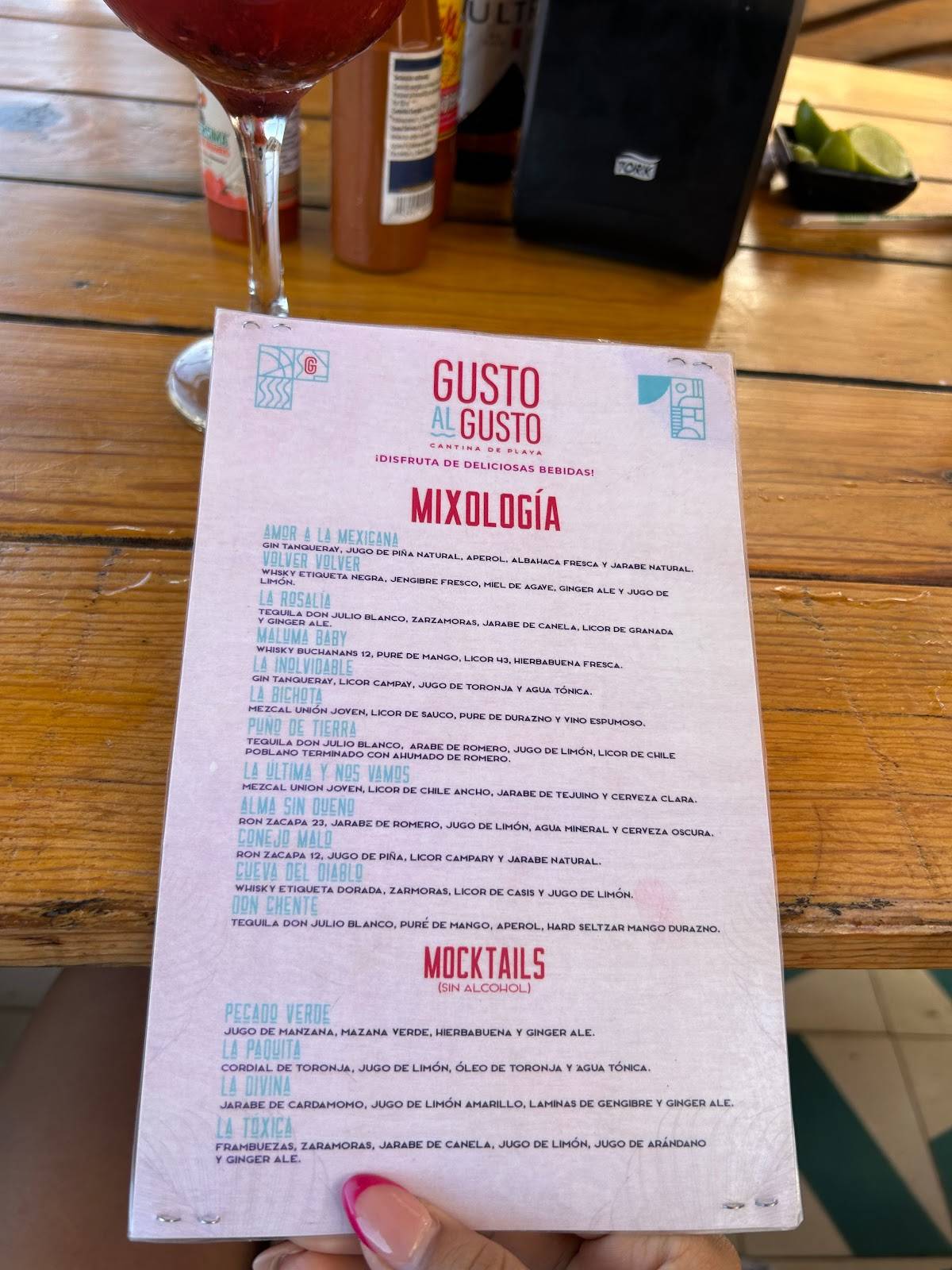 Carta del restaurante Gusto Al Gusto, Mazatlán