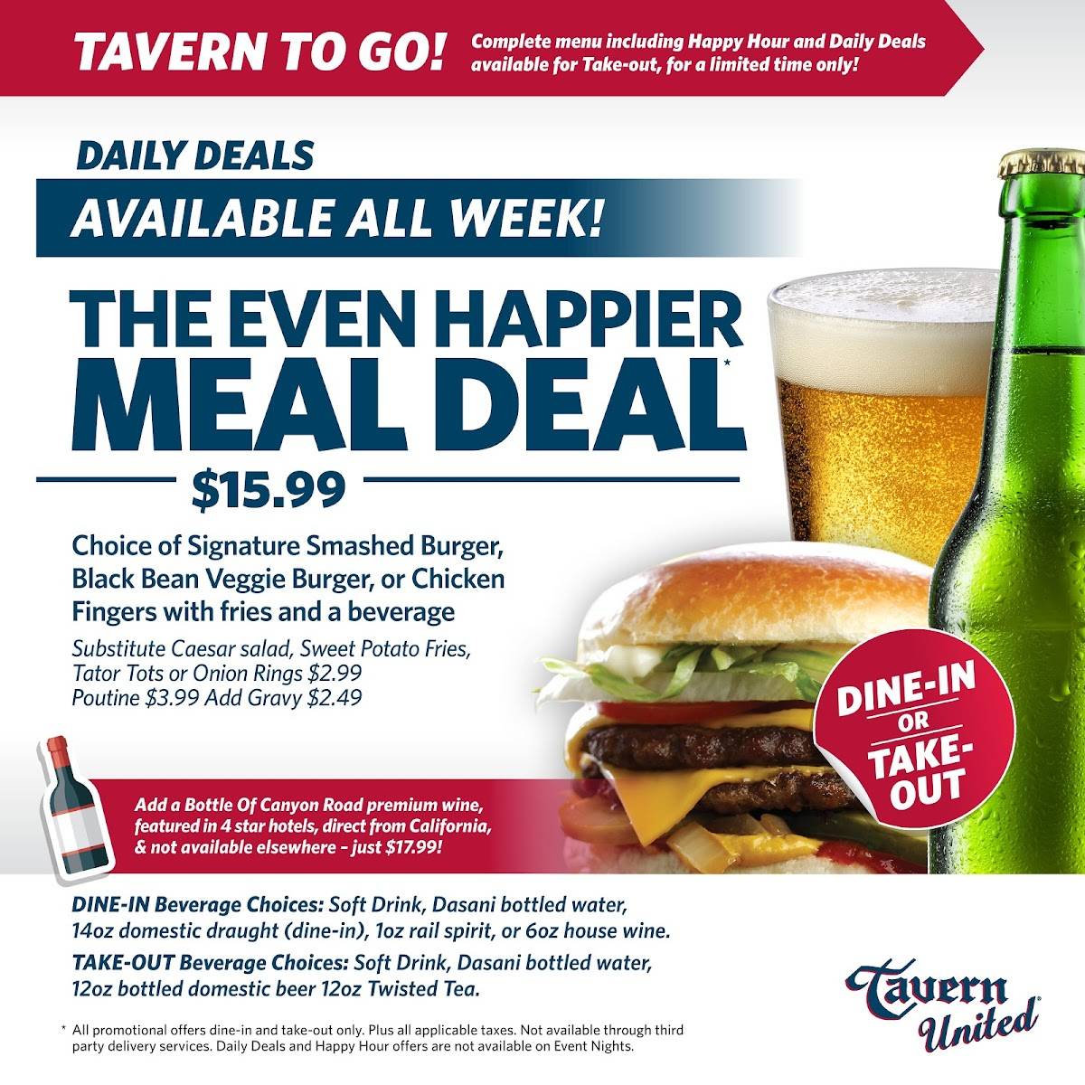 Menu at Tavern United Brandon pub & bar, Brandon