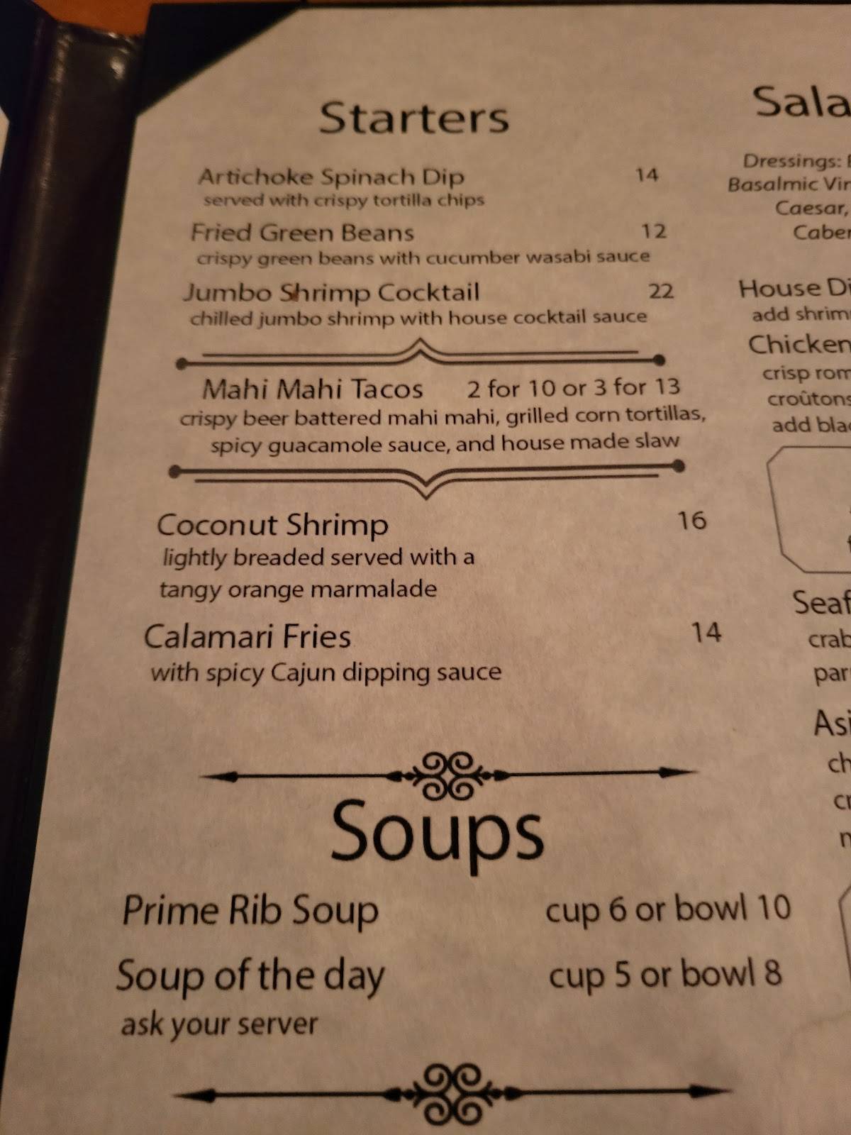 Menu at Jake's Steakhouse, Tehachapi