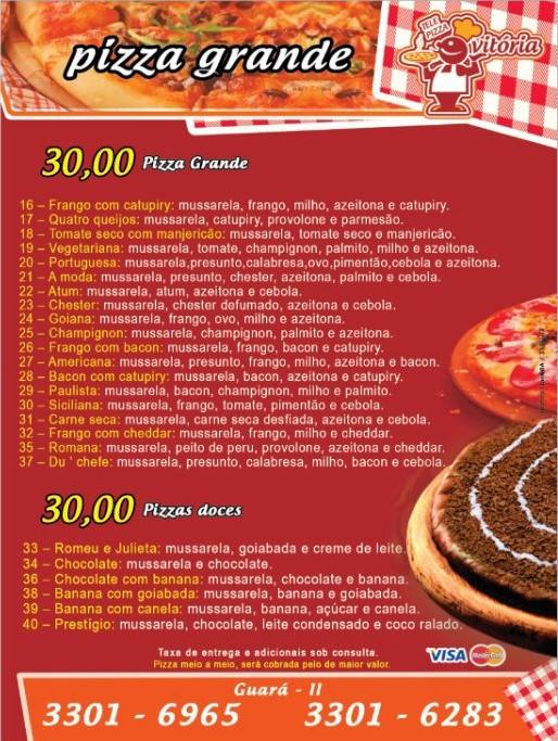 Menu at Tele Pizza Vitória pizzeria, Brazil