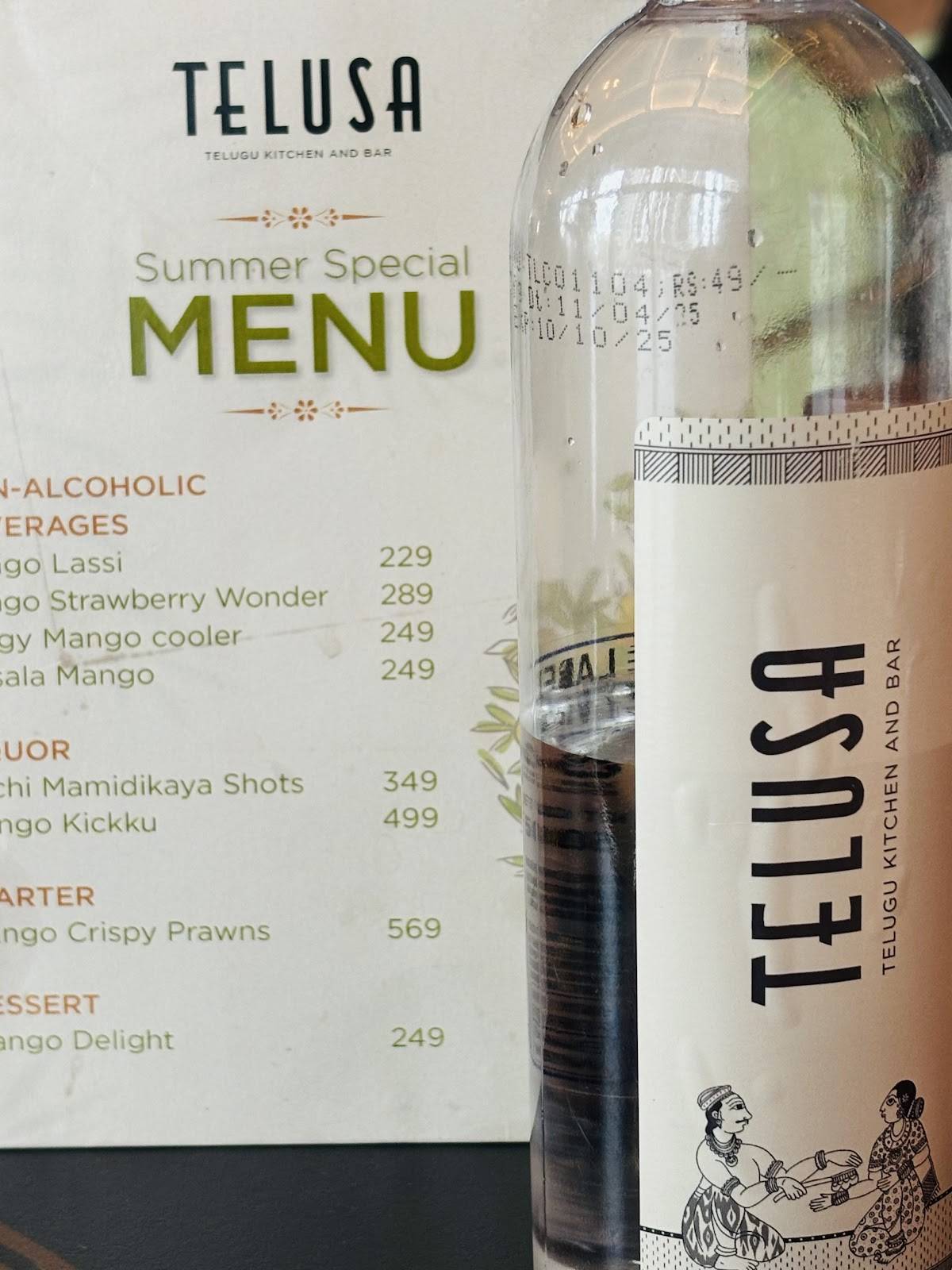Menu at Telusa Telugu Kitchen and Bar, Hyderabad