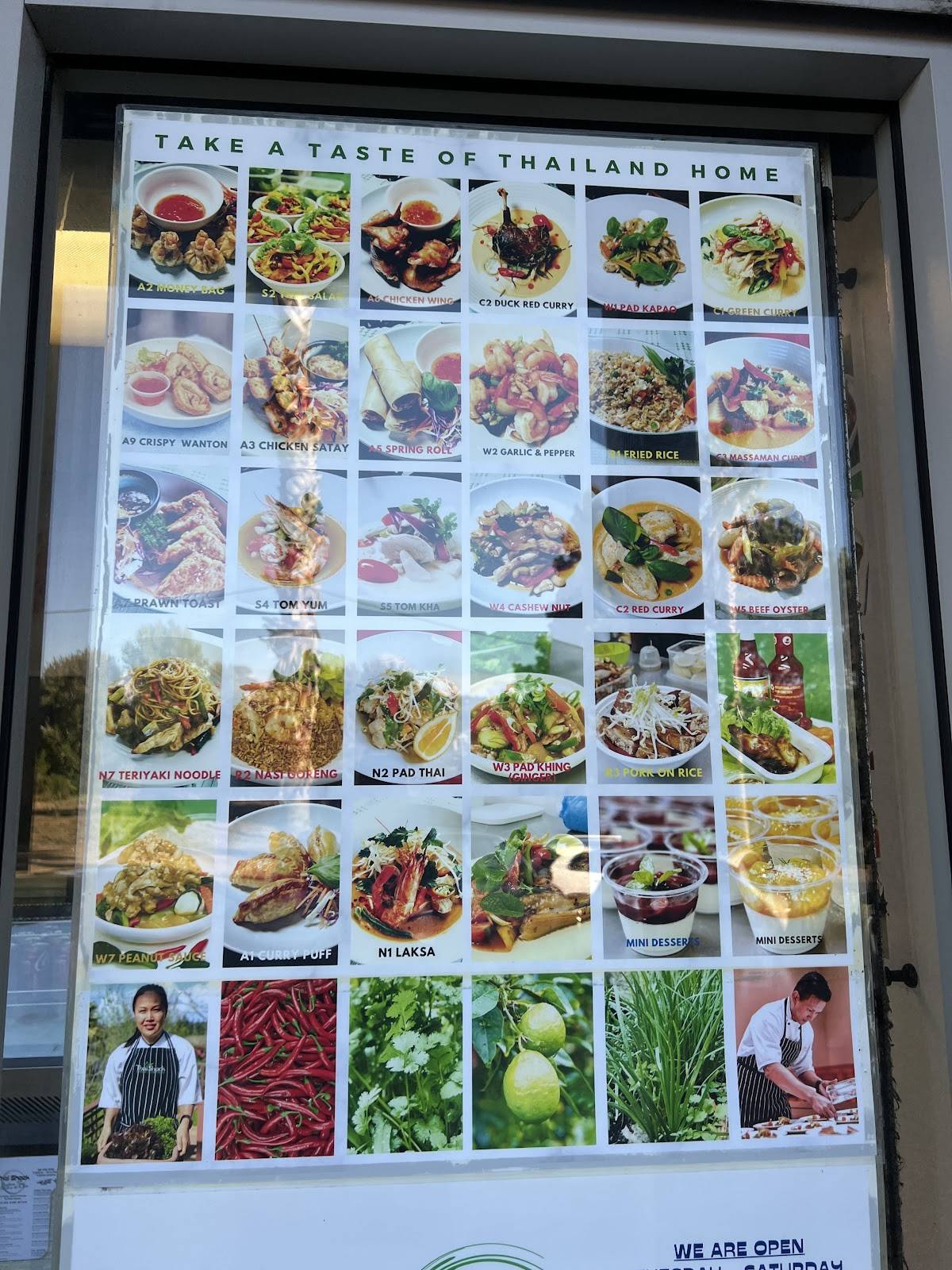 Menu at Thai Shack restaurant, Tuakau
