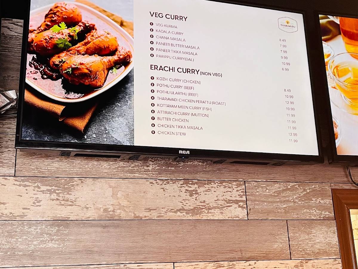 Carta del restaurante Tharavadu Home Of Kerala Cuisine, Toronto