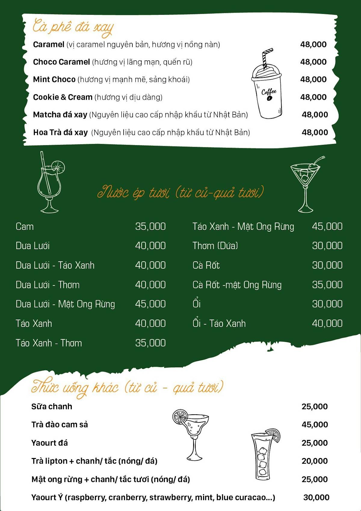 Menu at The 55 Coffee - Bình Giã cafe, Ho Chi Minh City