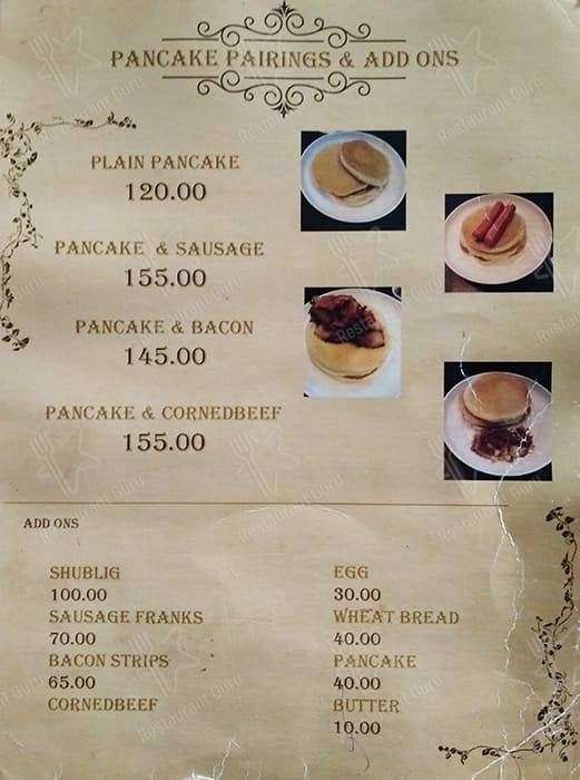 Menu at The Alex Coffee cafe, Parañaque