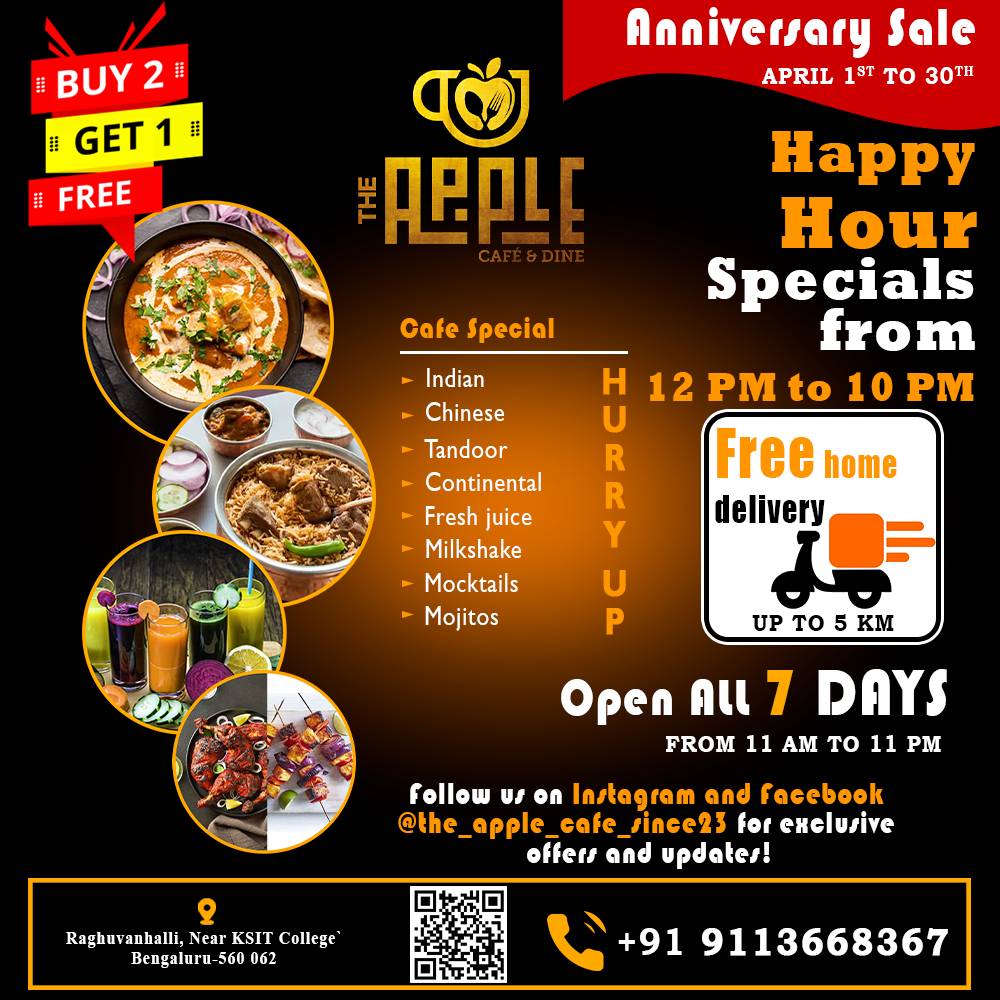 Menu at The Apple Cafe, Bengaluru