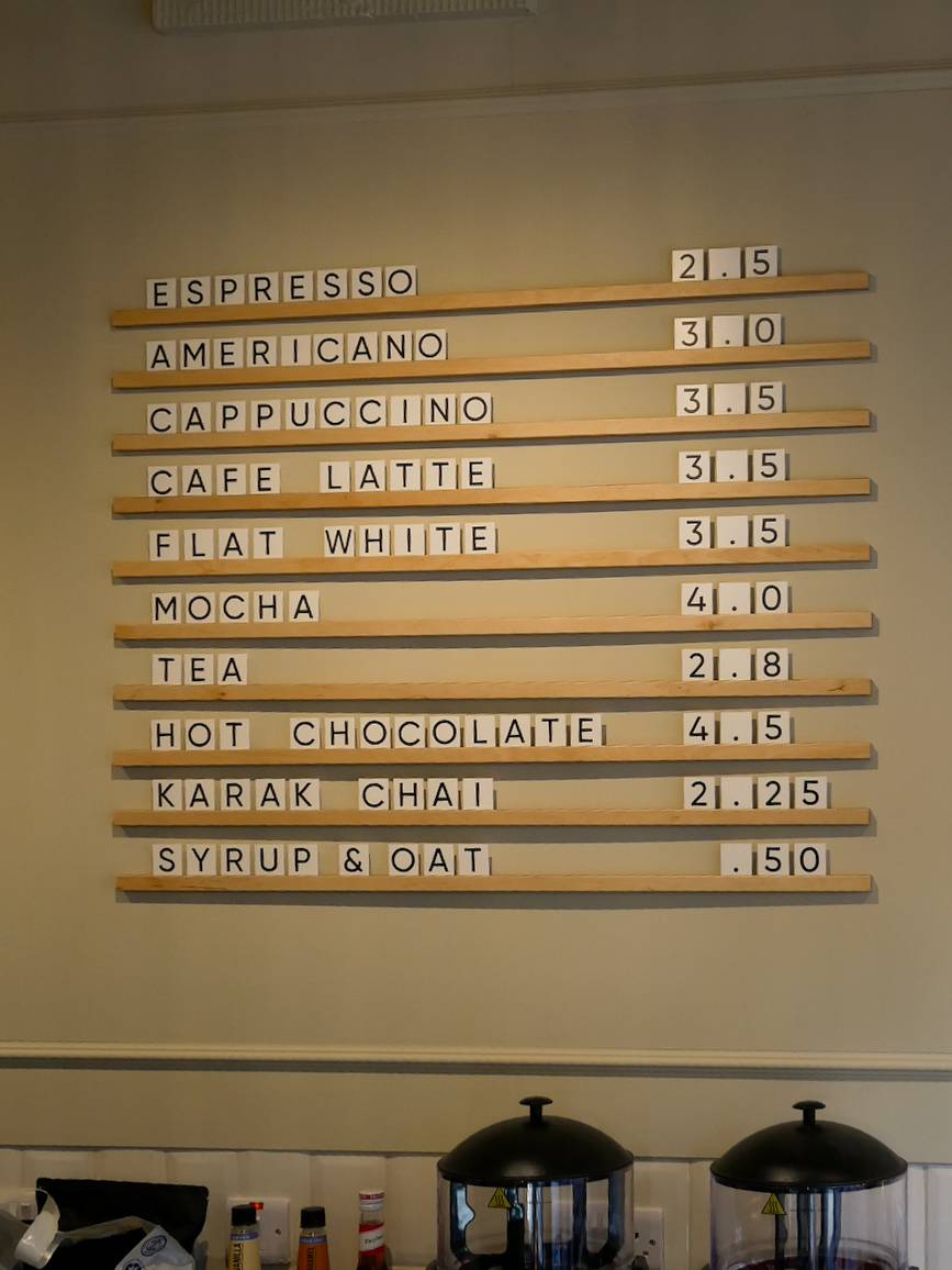 Menu at The Baklava Company Luton cafe, Luton