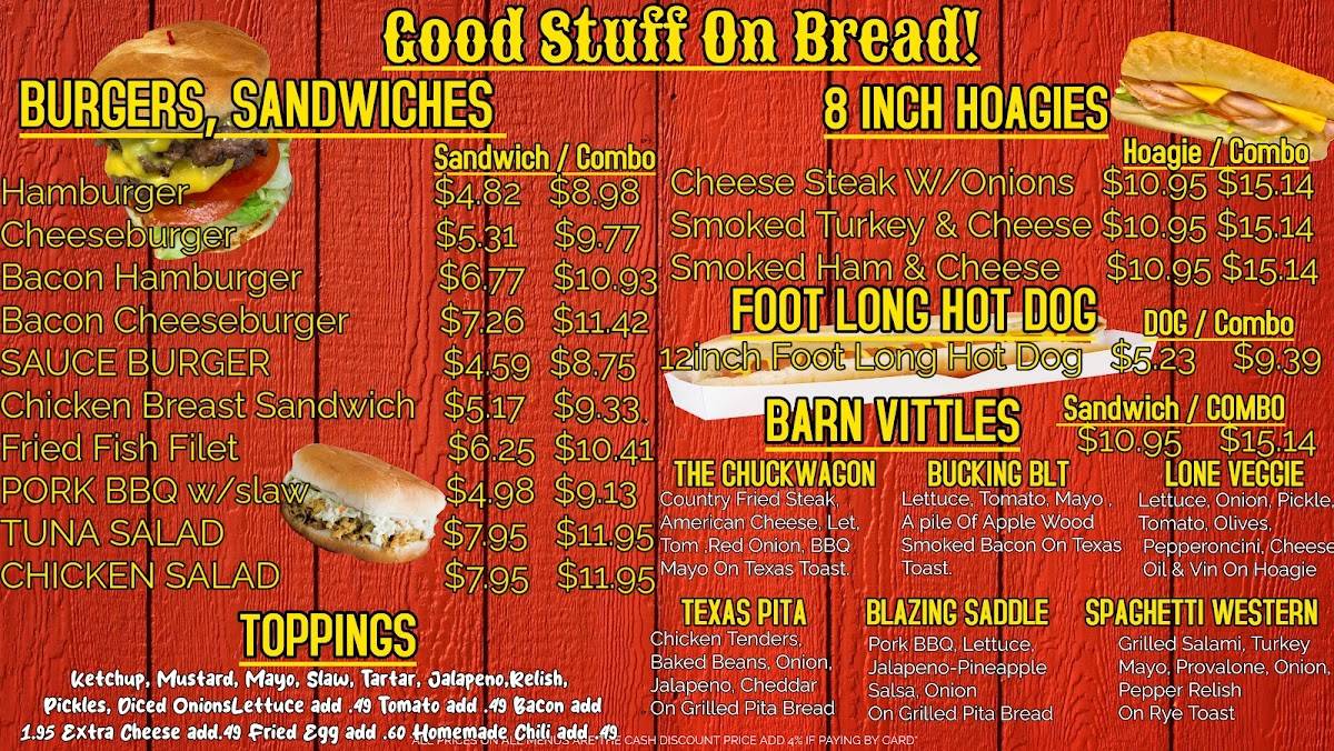 Menu at The Barn Restaurant, Waynesboro