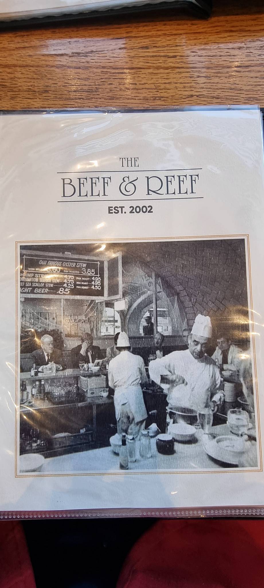Menu at The Beef 'n Reef restaurant, Bloemfontein, Kenneth Kaunda Rd