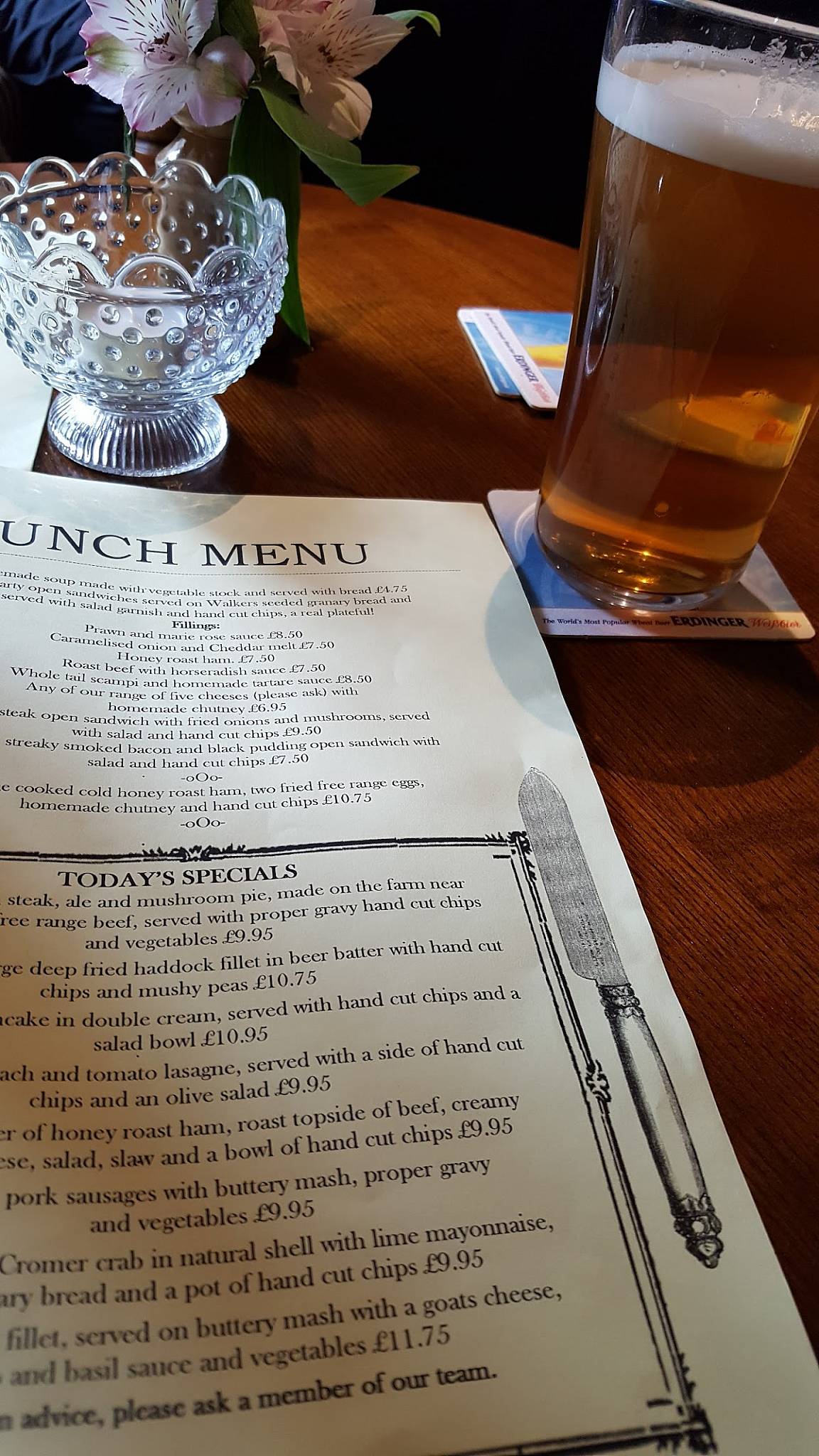 Menu at The Black Bear pub & bar, Whitchurch