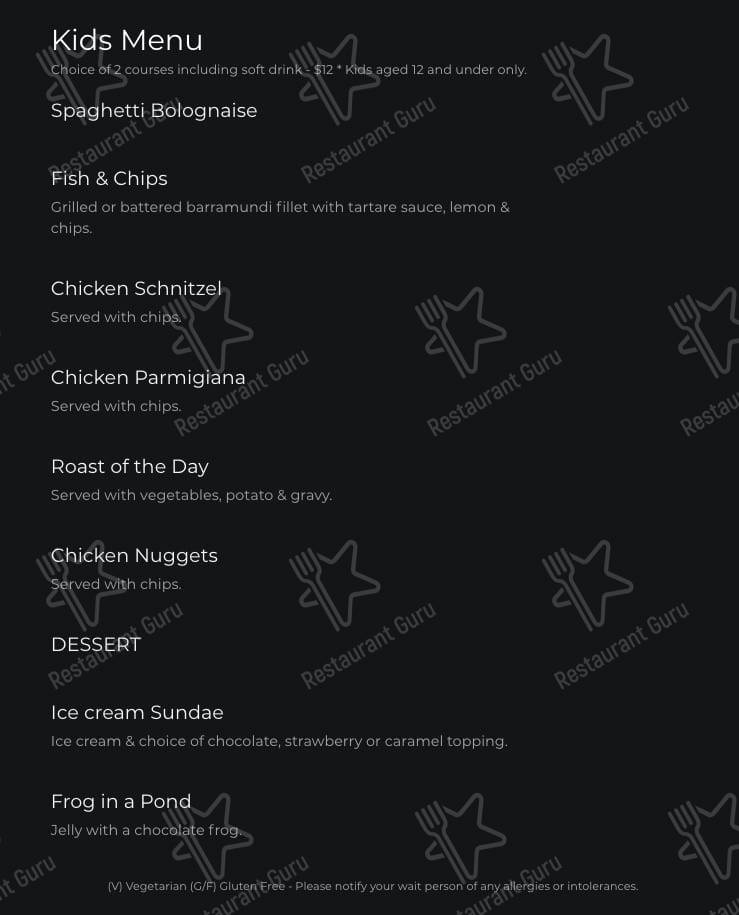 Menu at The Black Horse Hotel pub & bar, Bulla, 80 Bulla Rd