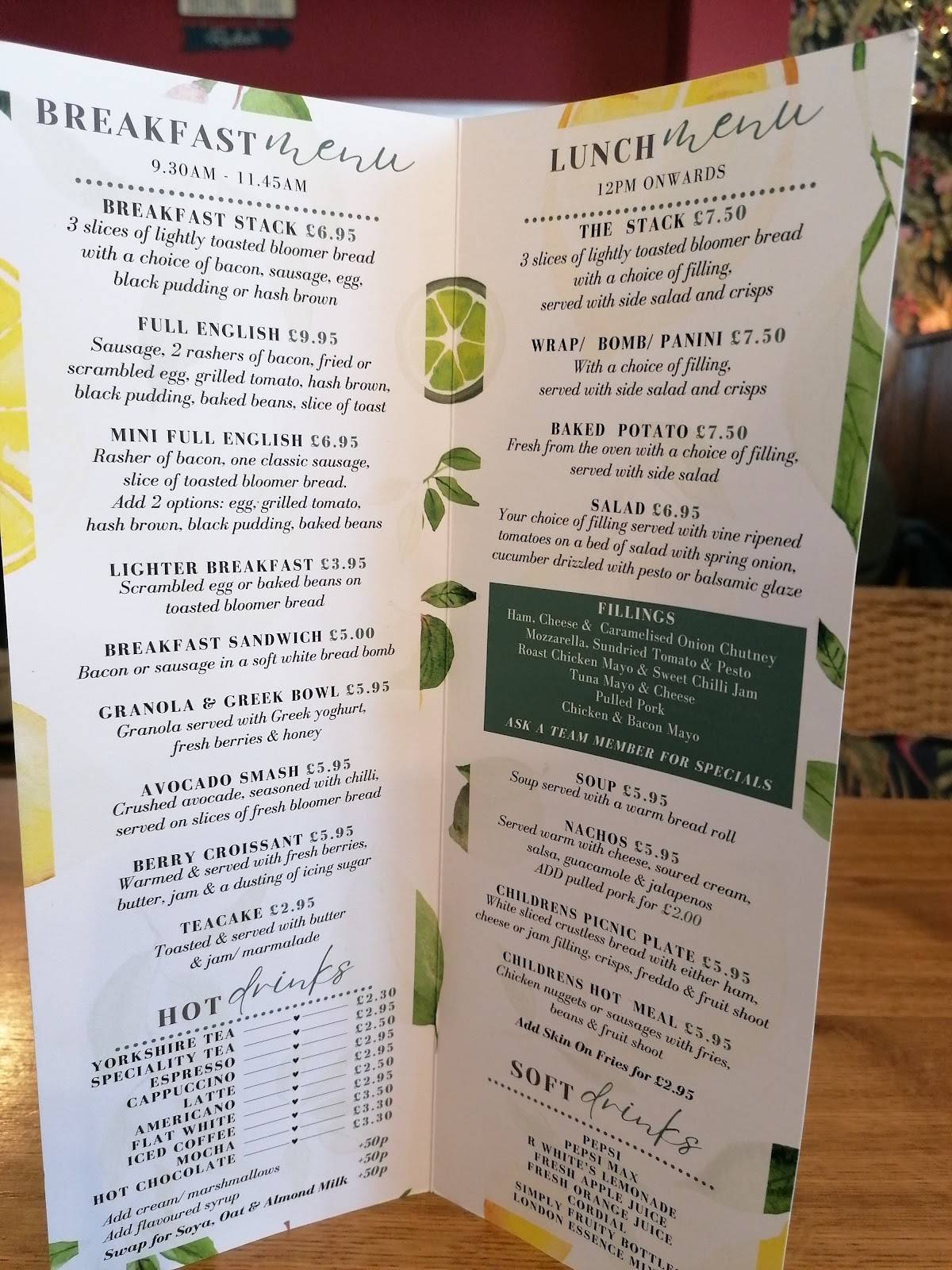 Menu at The Boathouse and Terrace, Redcar cafe, Redcar